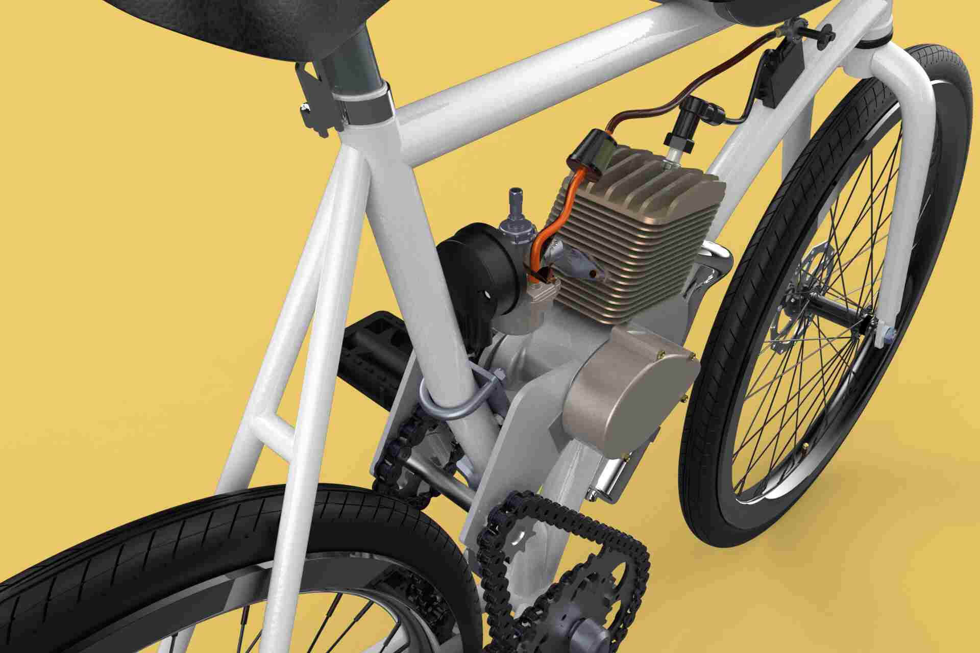 Petrol Engine BICYCLE - 3D Model by surf3d