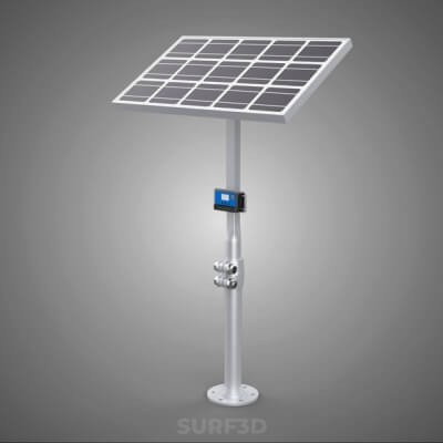 Mount Pole Stand Solarcell Panel Controller Charge Regulator - 3D Model ...