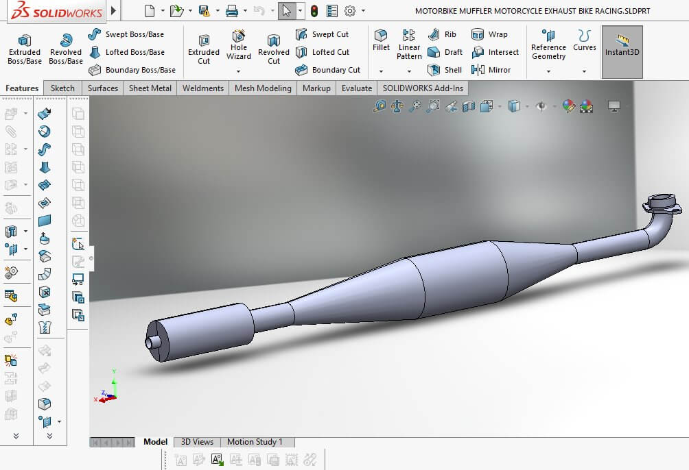 Motorcycle Exhaust Muffler - 3D Model by surf3d
