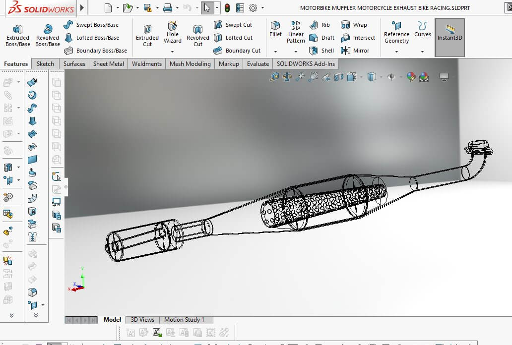 Motorcycle Exhaust Muffler - 3D Model by surf3d