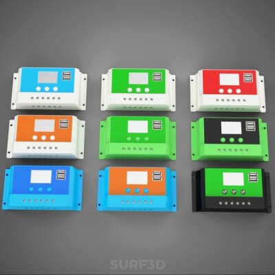 Multi Color Solar Panel Controller Battery Charge Regulator - 3D Model ...