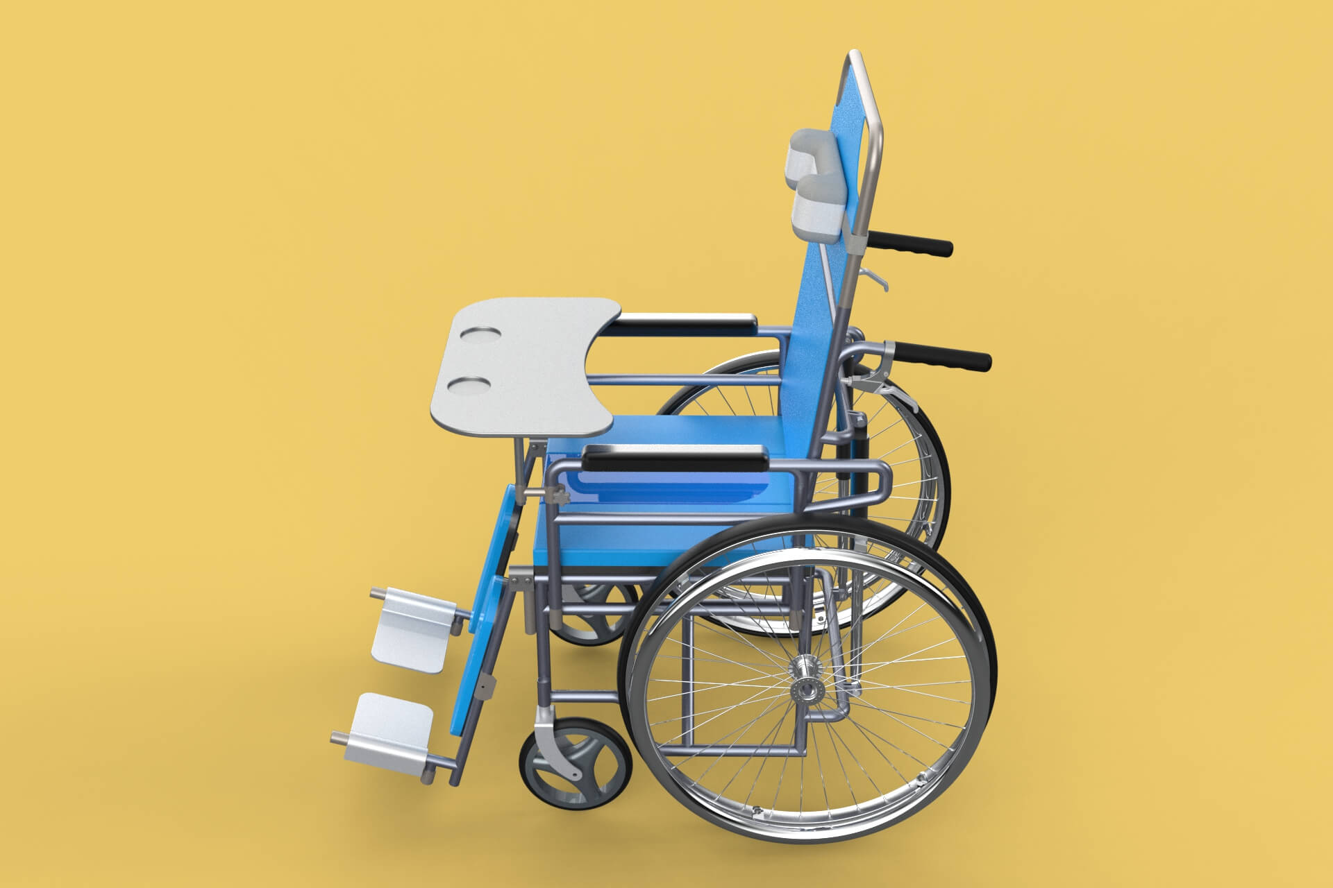 Multifunction Wheelchair Commode Closet Toilet Recline Fold - 3D Model ...