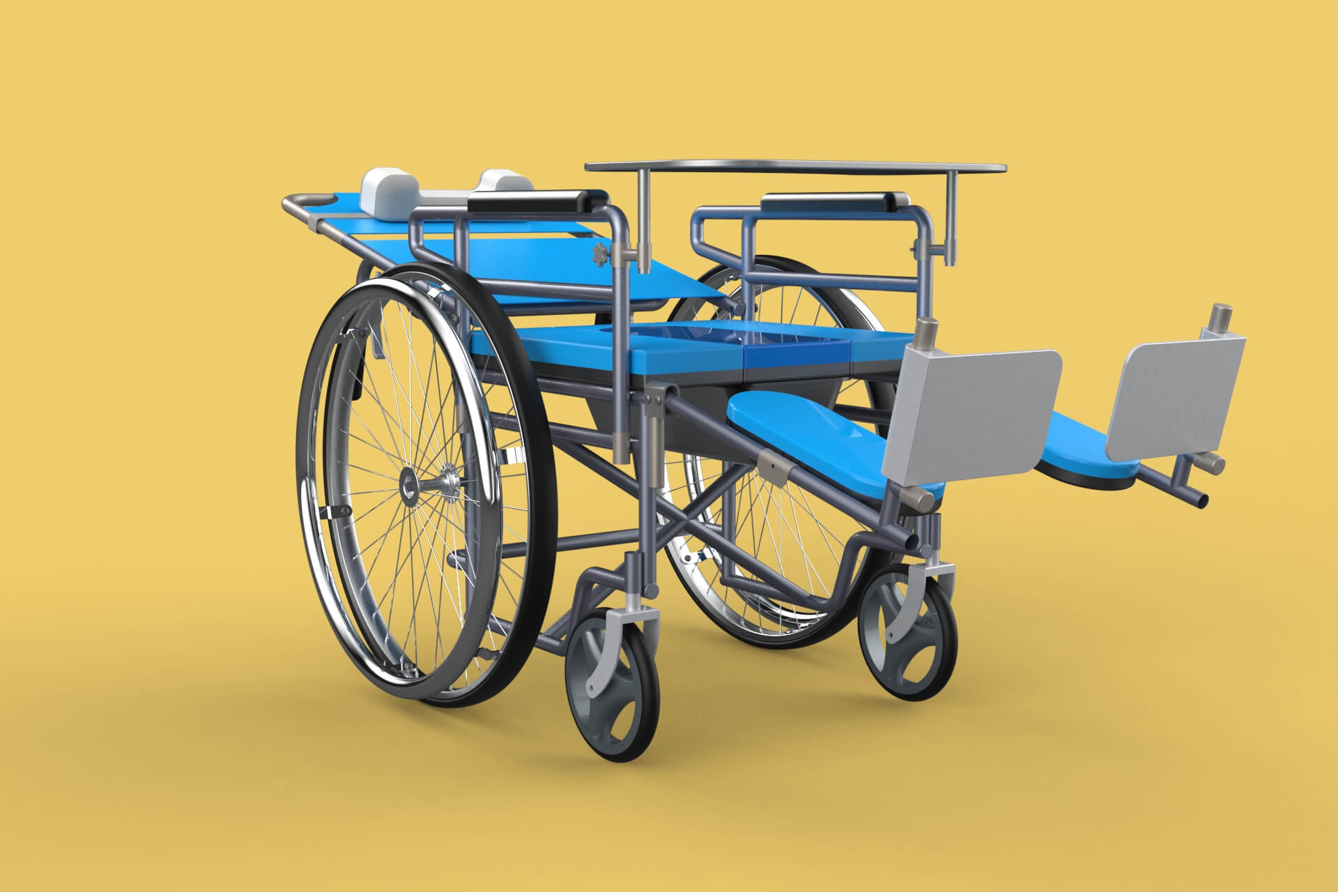 Multifunction Wheelchair Commode Closet Toilet Recline Fold - 3D Model ...