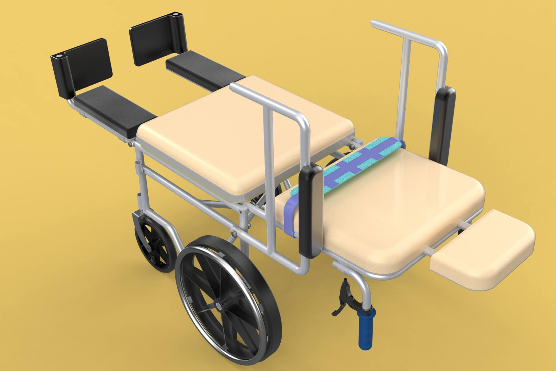 Multipurpose Wheelchair Commode Closet Toilet Recline Fold - 3D Model ...