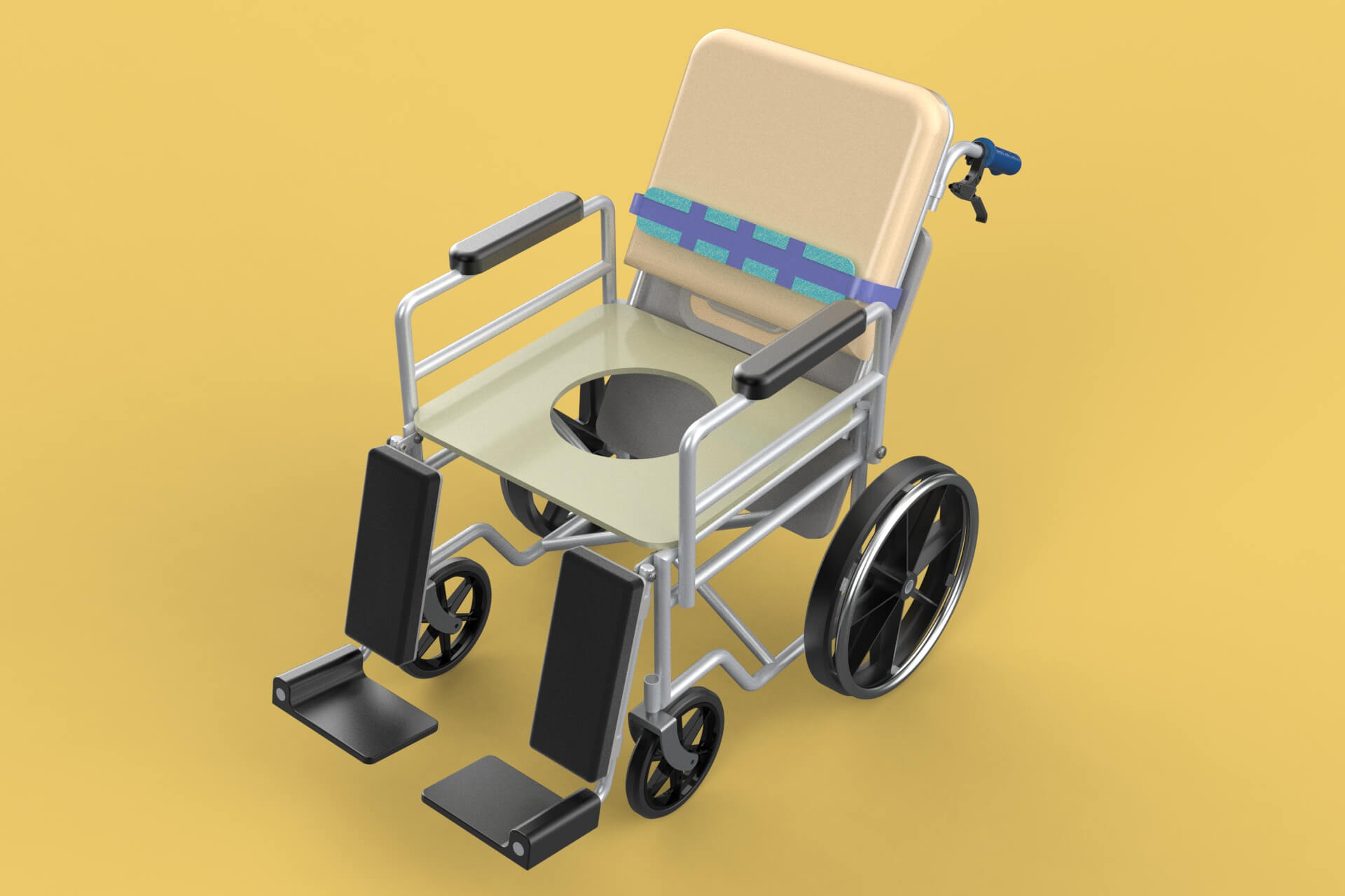 Multipurpose Wheelchair Commode Closet Toilet Recline Fold - 3D Model ...