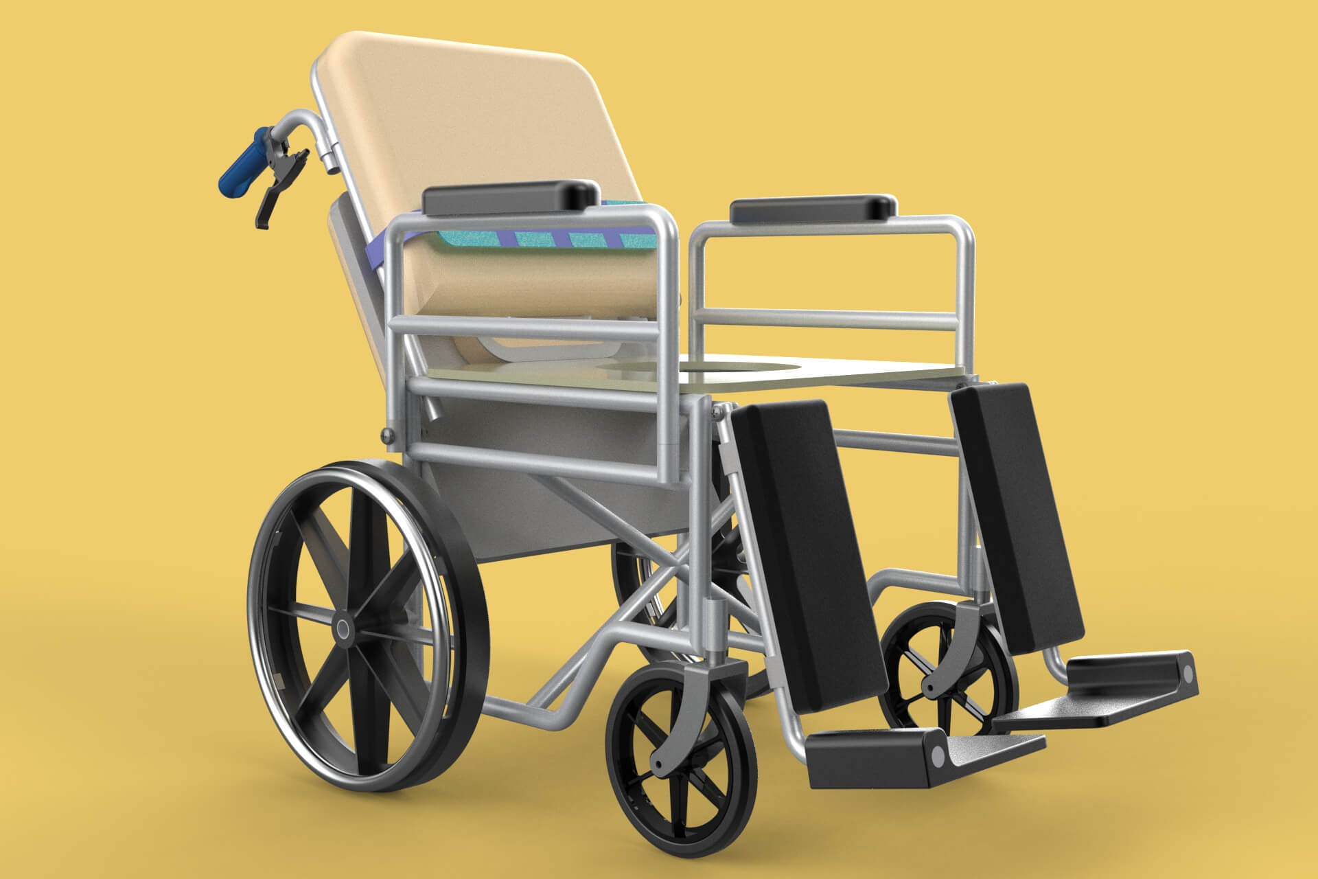 Multipurpose Wheelchair Commode Closet Toilet Recline Fold - 3D Model ...