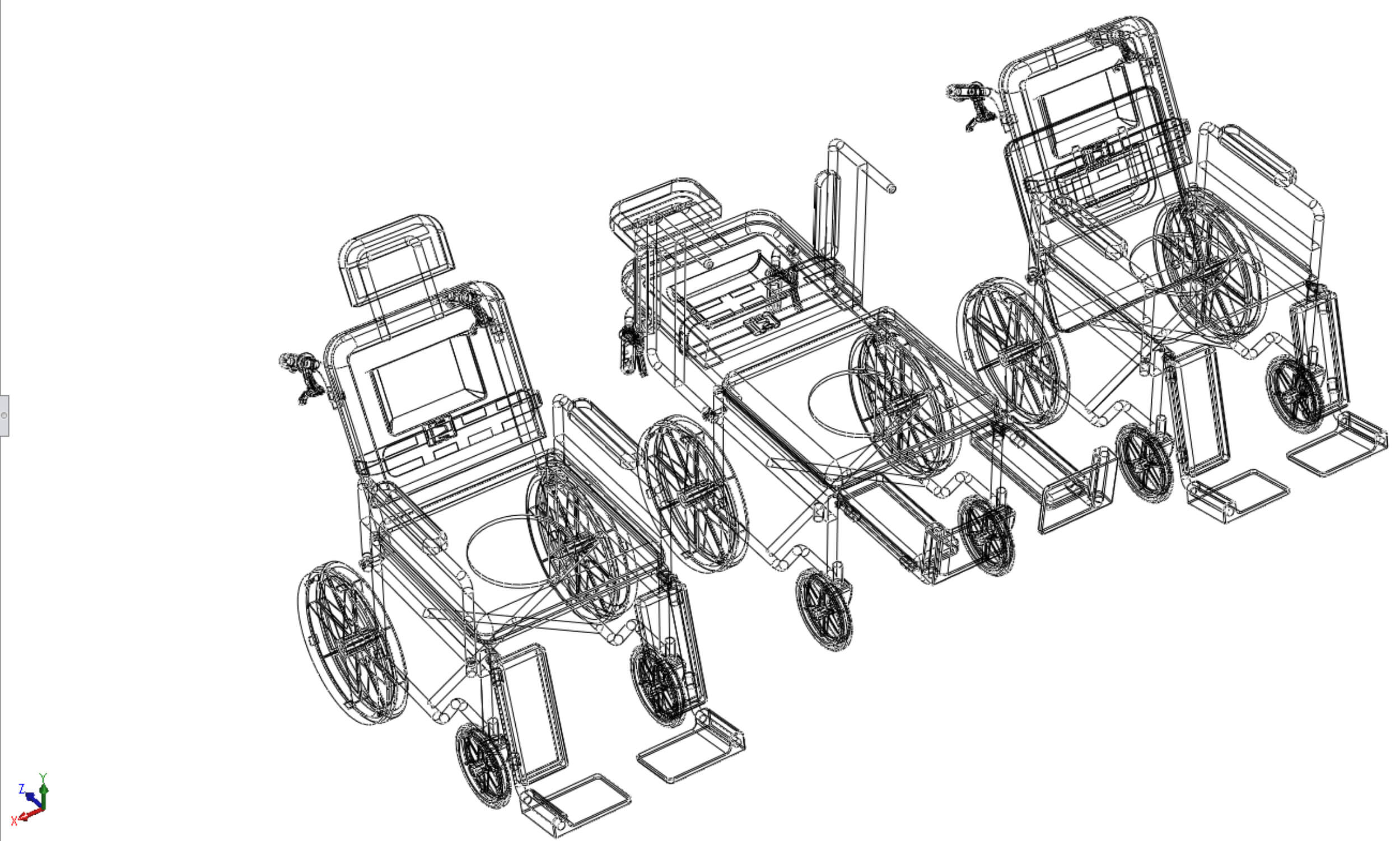 Multipurpose Wheelchair Commode Closet Toilet Recline Fold - 3D Model ...