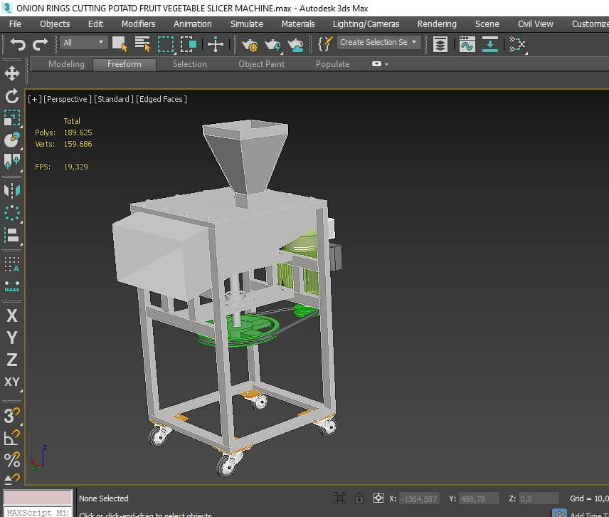 Onion Rings Cutting Potato Fruit Vegetable Slicer Machine - 3D Model by ...