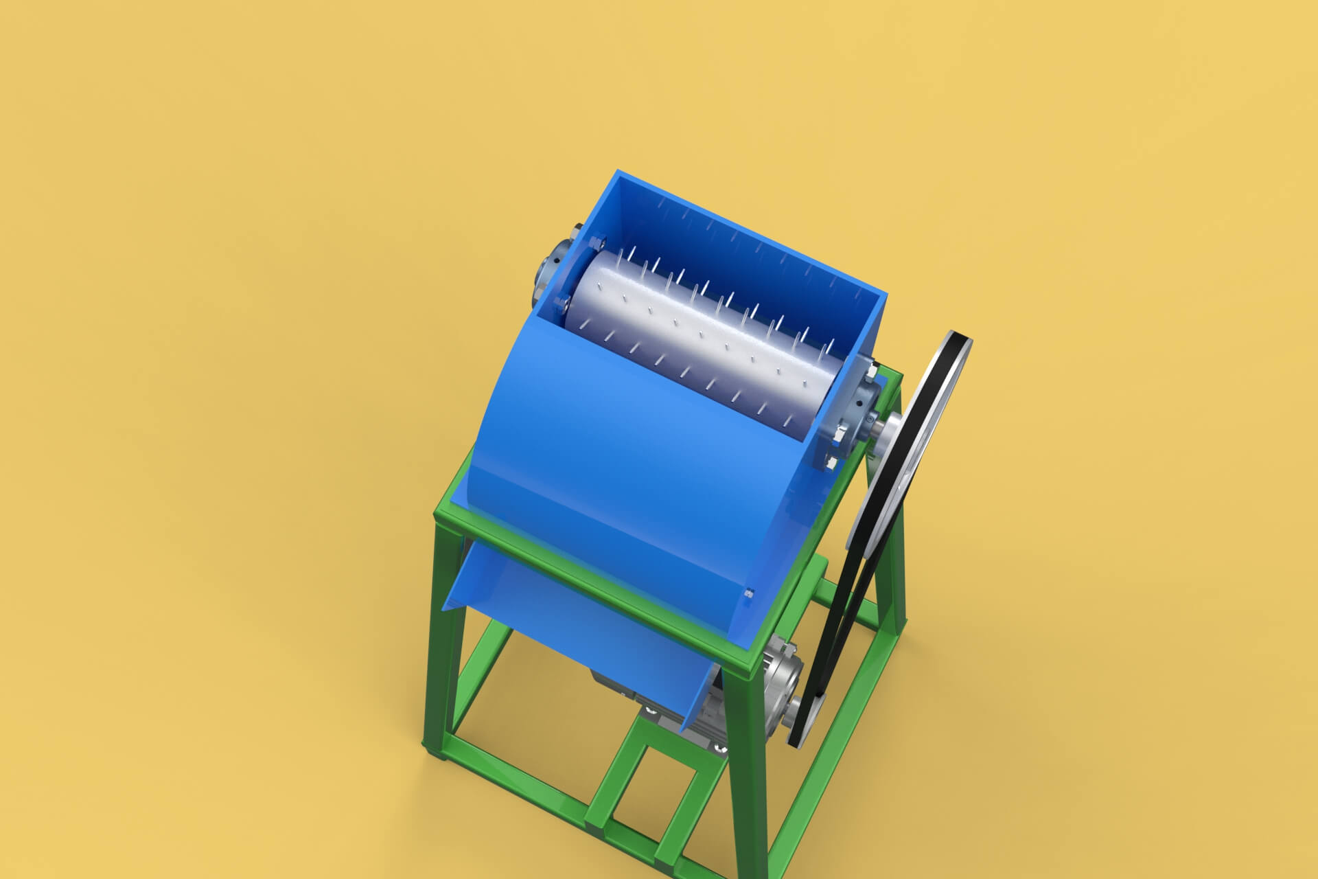Organic Waste Shredder Crusher Vegetable Cocopeat Machine - 3D Model by surf3d