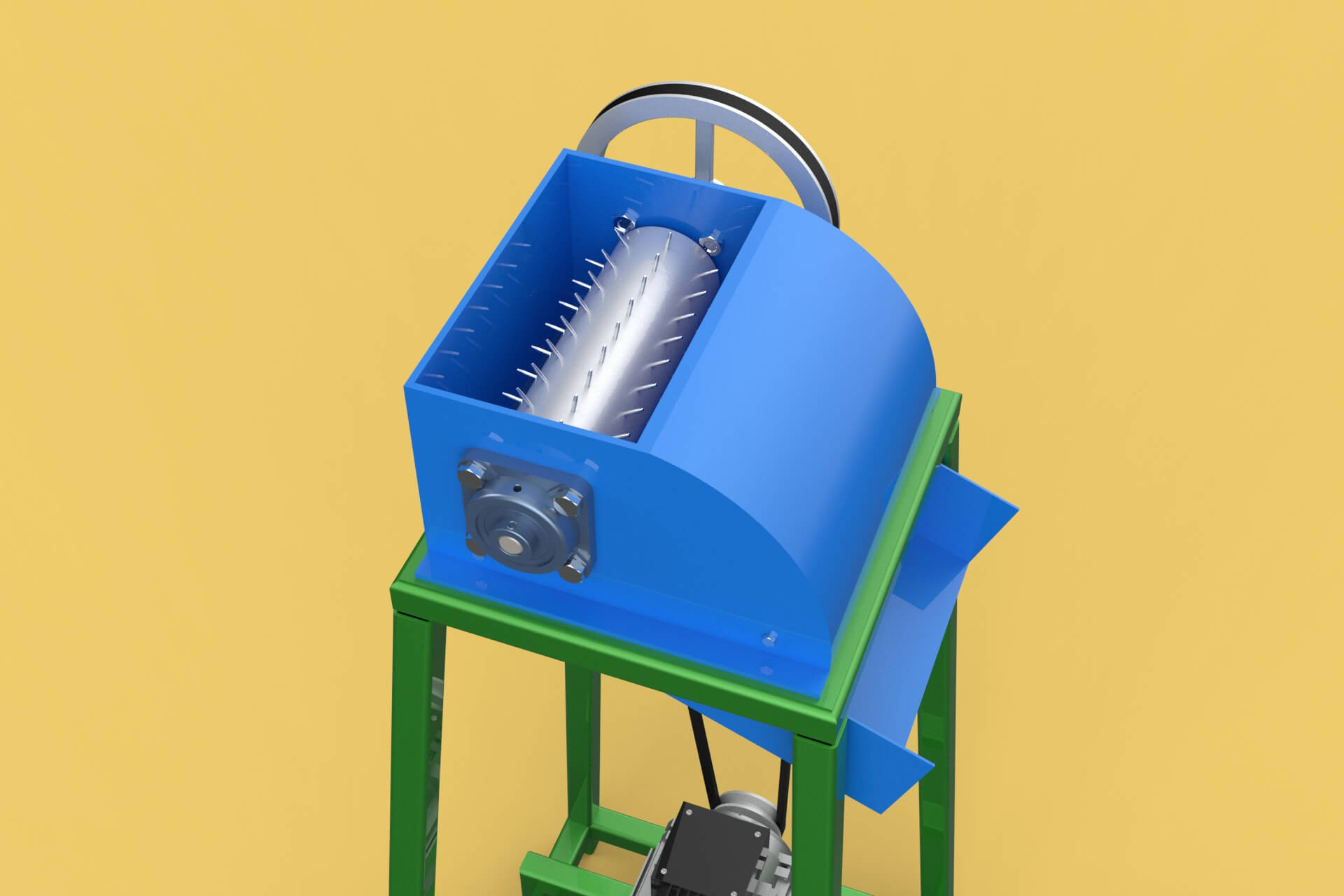 Organic Waste Shredder Crusher Vegetable Cocopeat Machine - 3D Model by surf3d