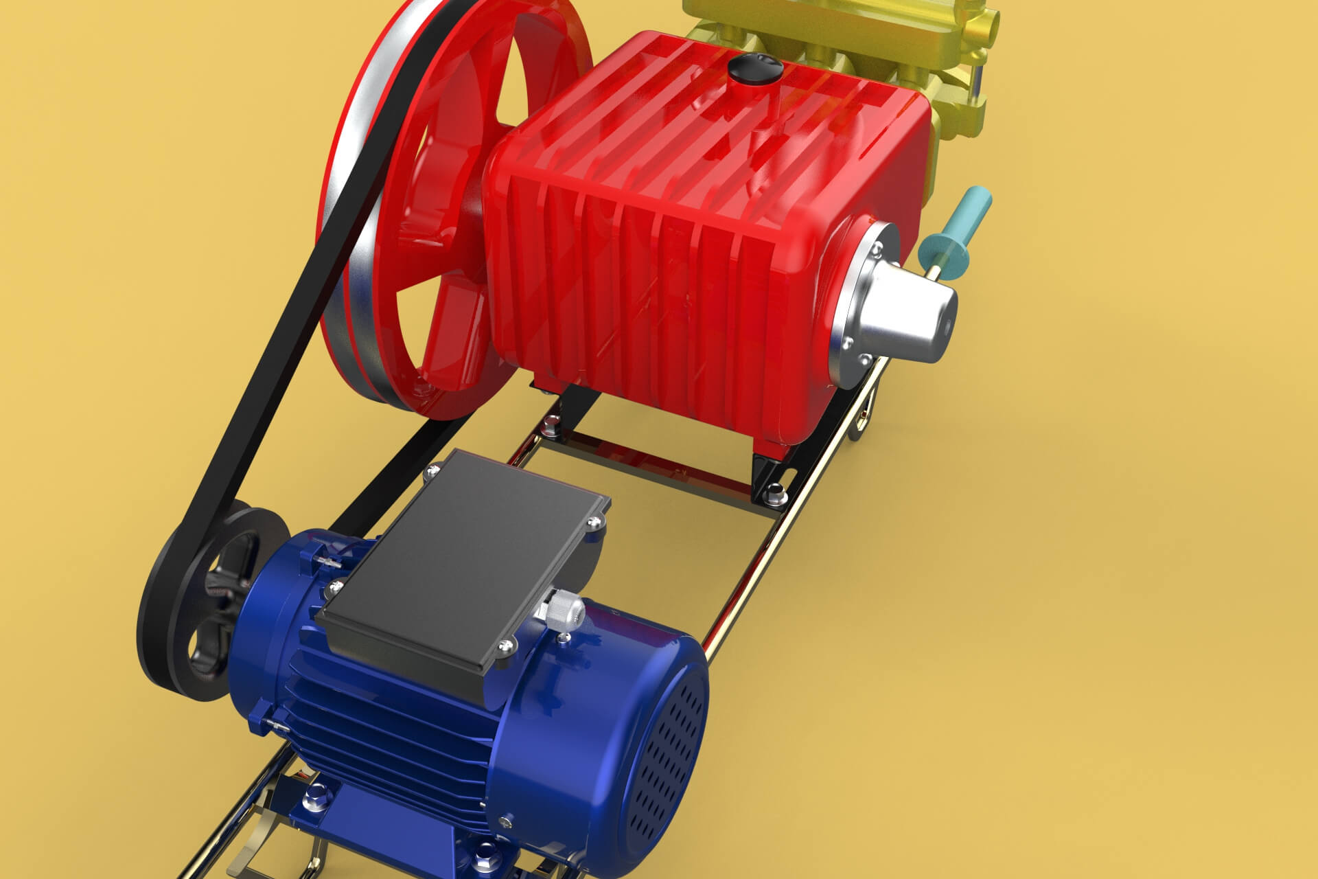 Plunger Pump Electric Motor Sprayer Pressure Water Jet Wash - 3D Model ...
