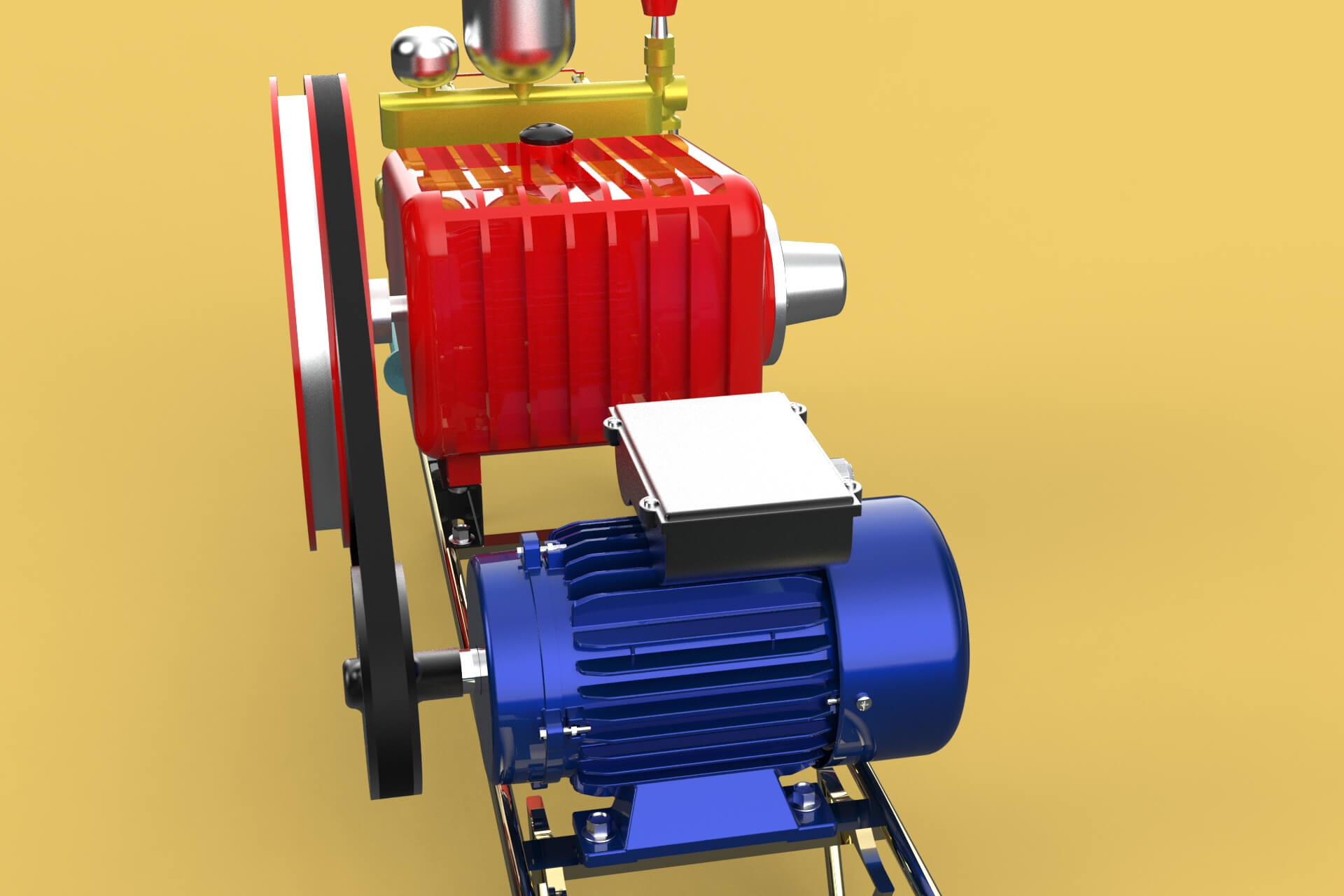 Plunger Pump Electric Motor Sprayer Pressure Water Jet Wash - 3D Model ...