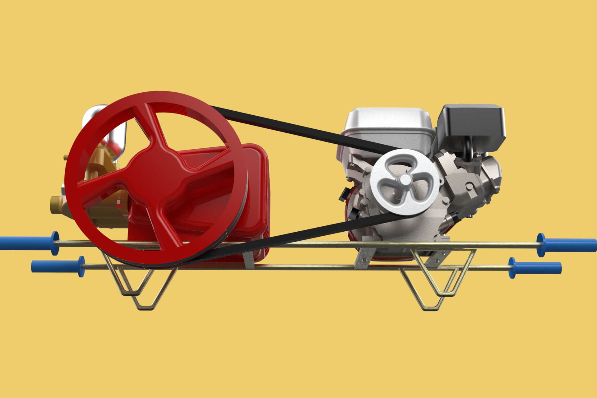 Plunger Pump Gasoline Engine Sprayer Pressure Water Jet Wash - 3D Model ...