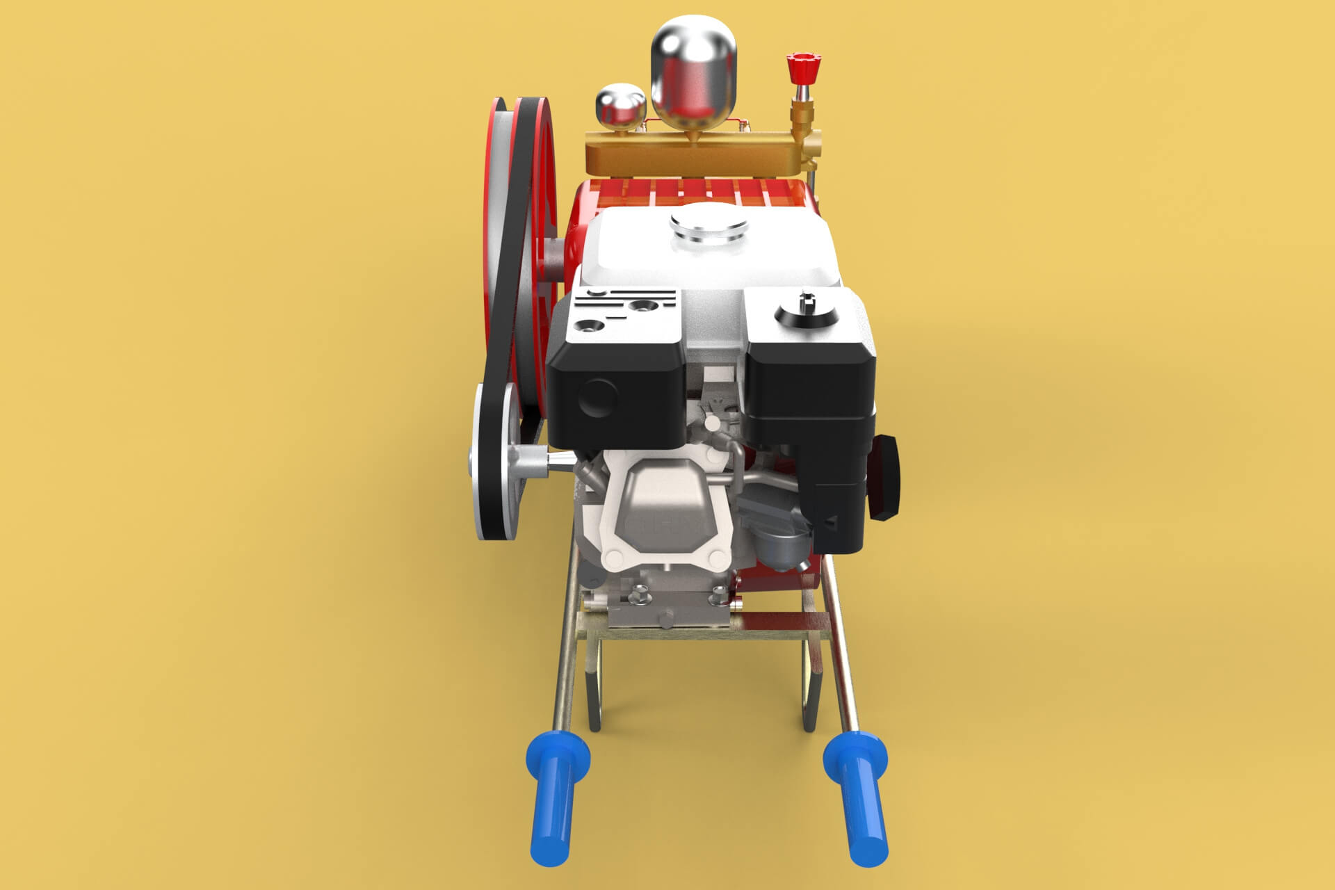 Plunger Pump Gasoline Engine Sprayer Pressure Water Jet Wash - 3D Model ...