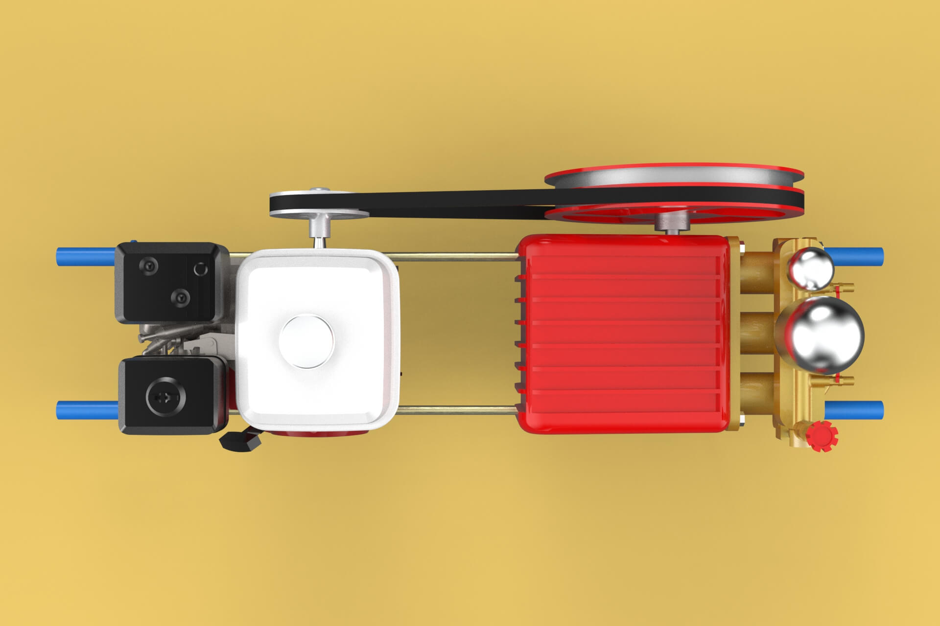 Plunger Pump Gasoline Engine Sprayer Pressure Water Jet Wash - 3D Model ...