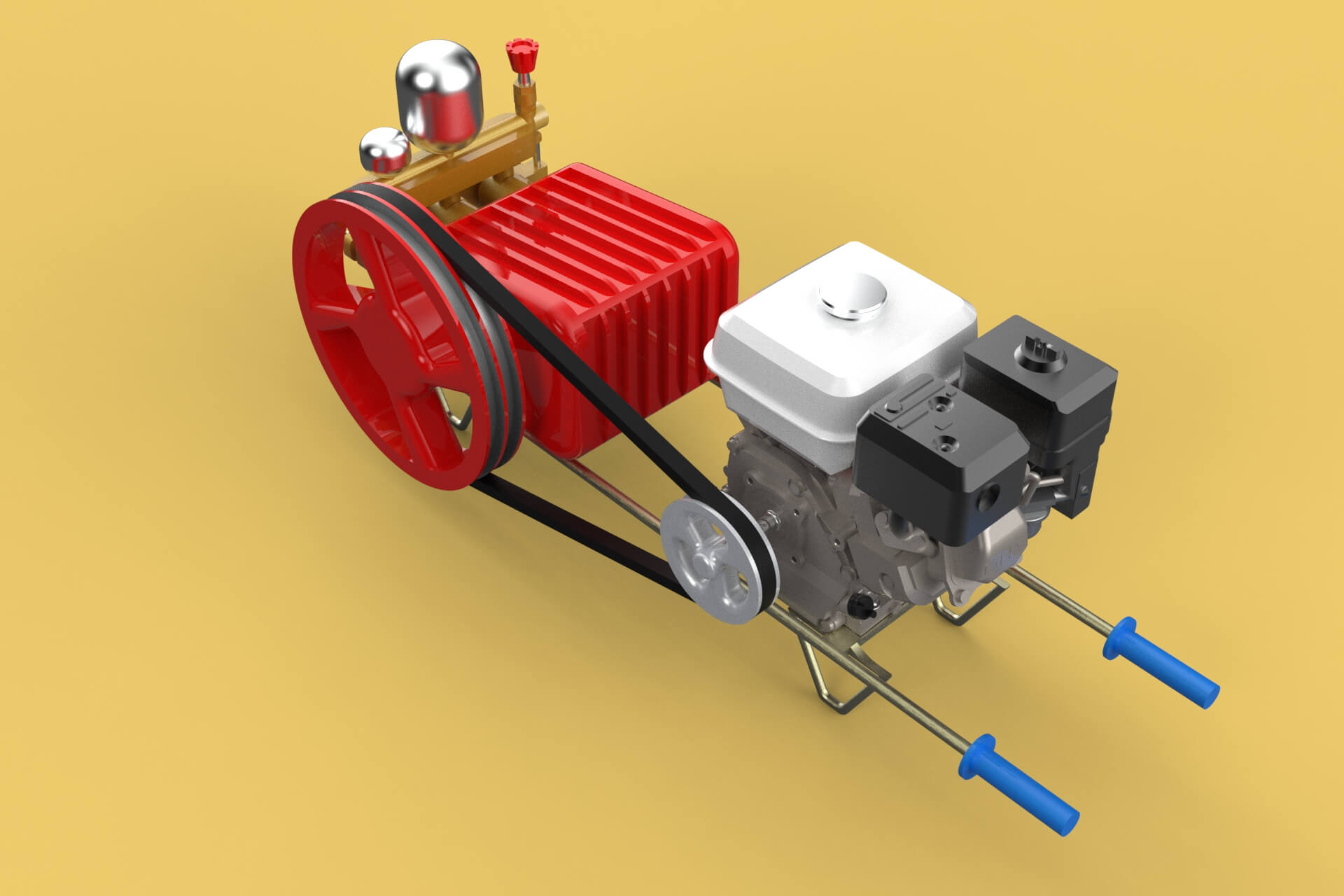 Plunger Pump Gasoline Engine Sprayer Pressure Water Jet Wash - 3D Model ...