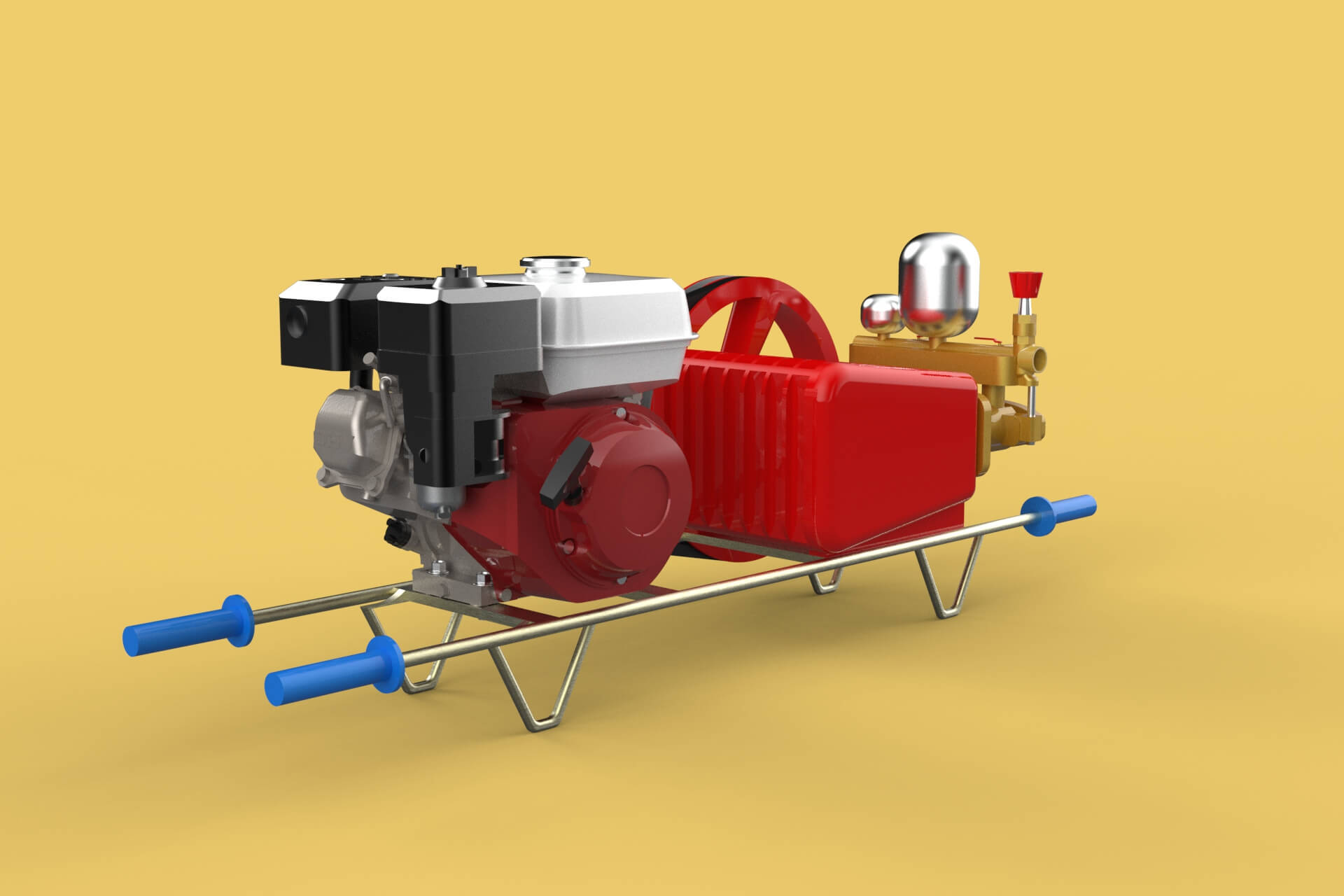 Plunger Pump Gasoline Engine Sprayer Pressure Water Jet Wash - 3D Model ...