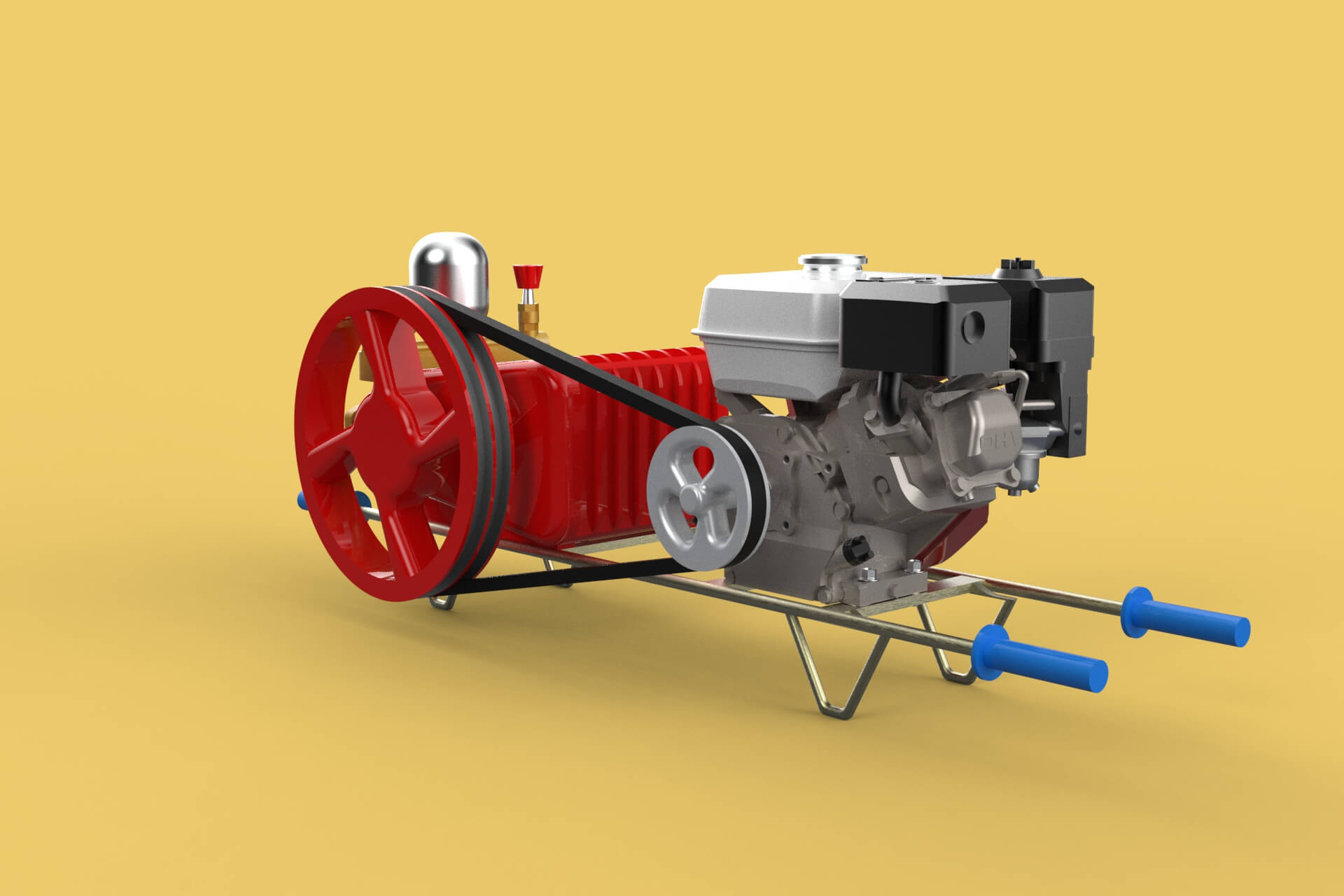 Plunger Pump Gasoline Engine Sprayer Pressure Water Jet Wash - 3D Model ...