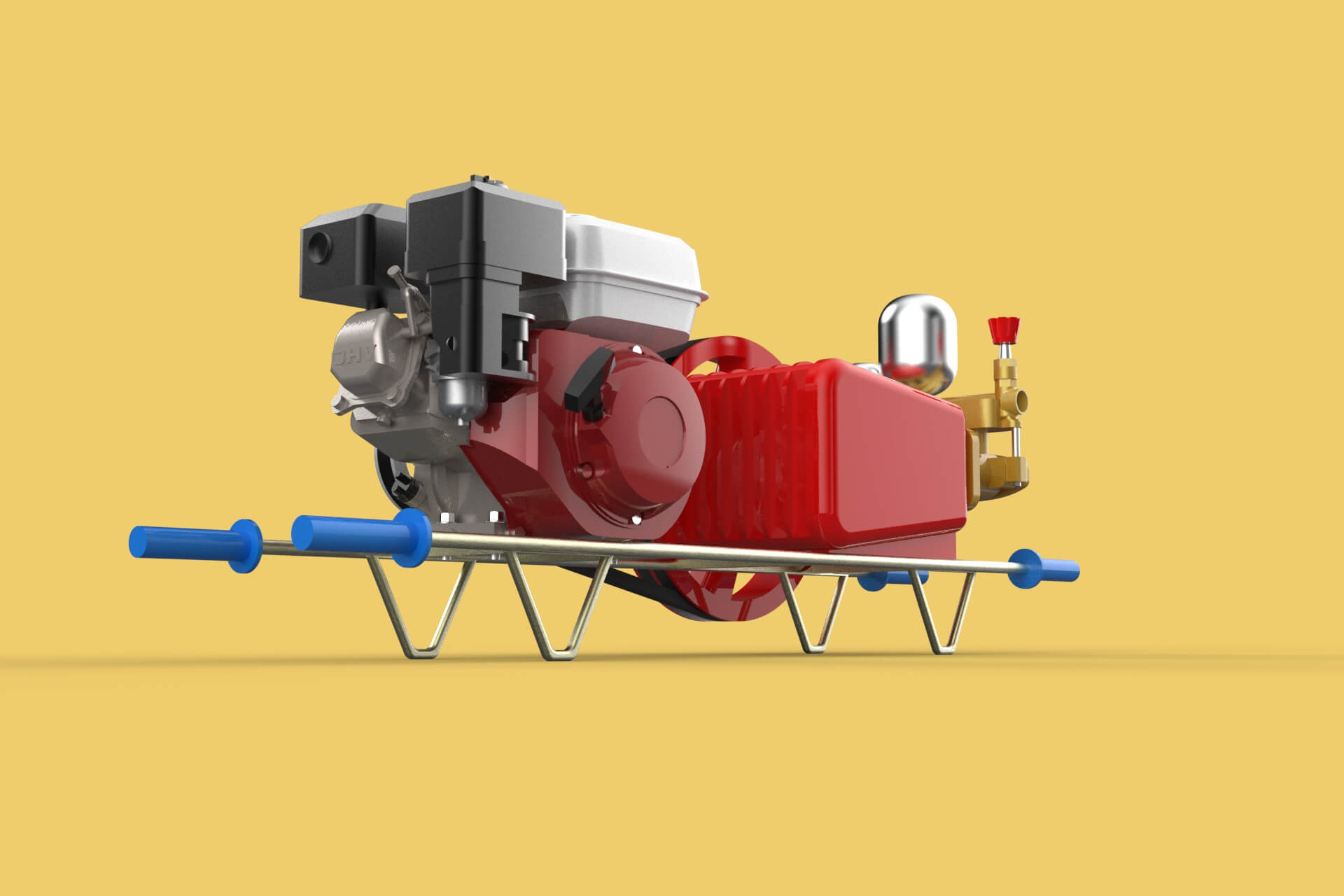 Plunger Pump Gasoline Engine Sprayer Pressure Water Jet Wash - 3D Model ...