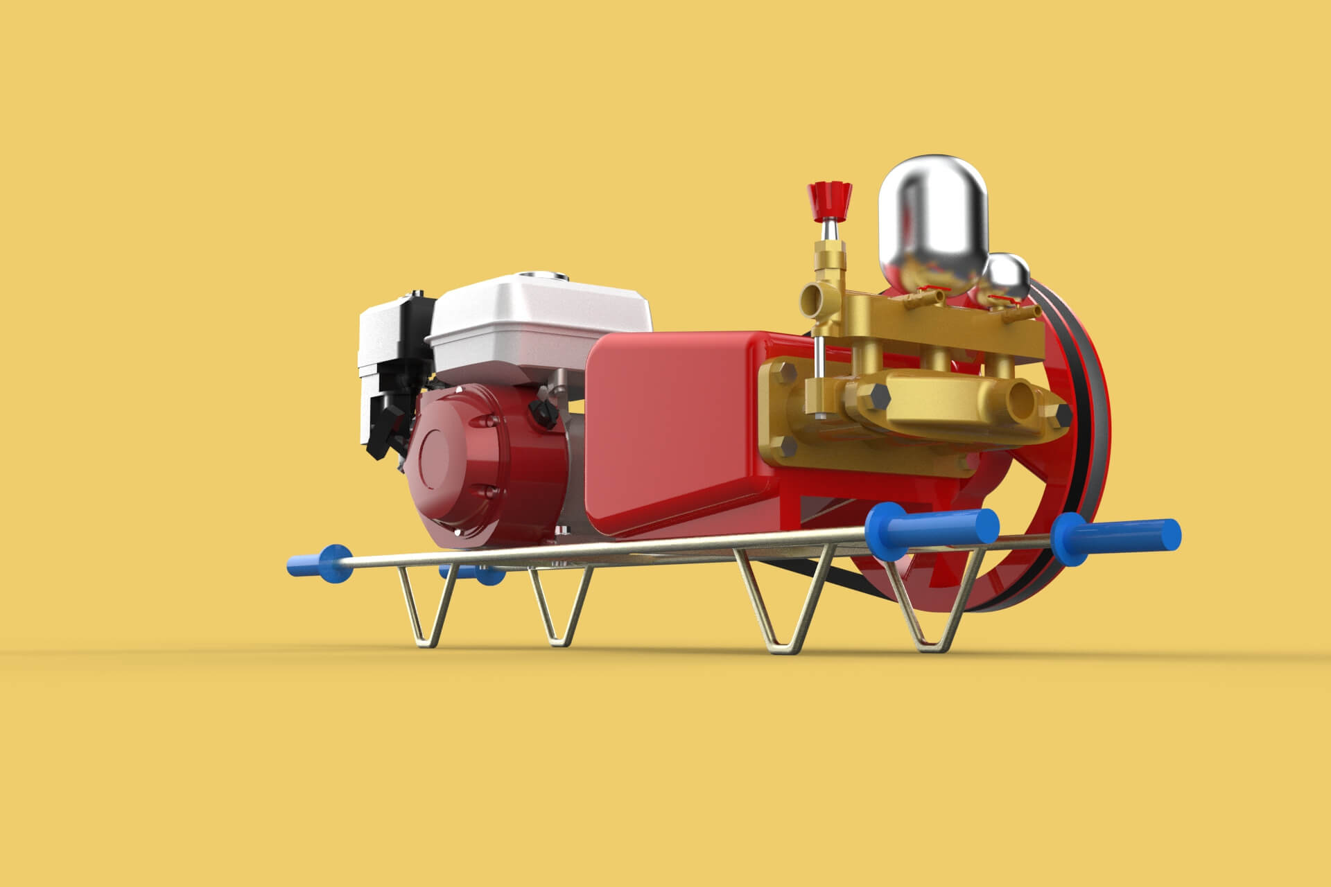 Plunger Pump Gasoline Engine Sprayer Pressure Water Jet Wash - 3D Model ...