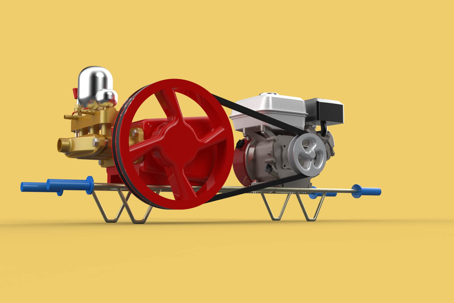 Plunger Pump Gasoline Engine Sprayer Pressure Water Jet Wash - 3D Model ...