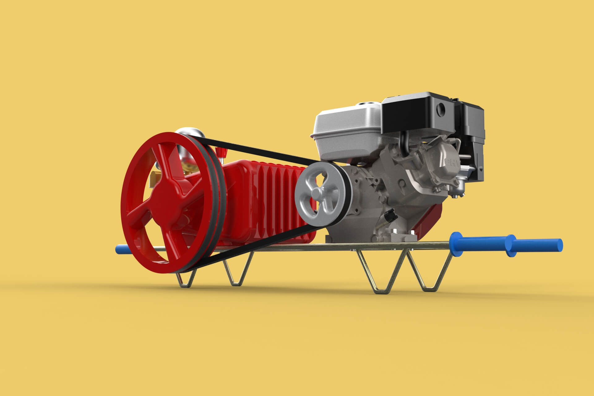 Plunger Pump Gasoline Engine Sprayer Pressure Water Jet Wash - 3D Model ...