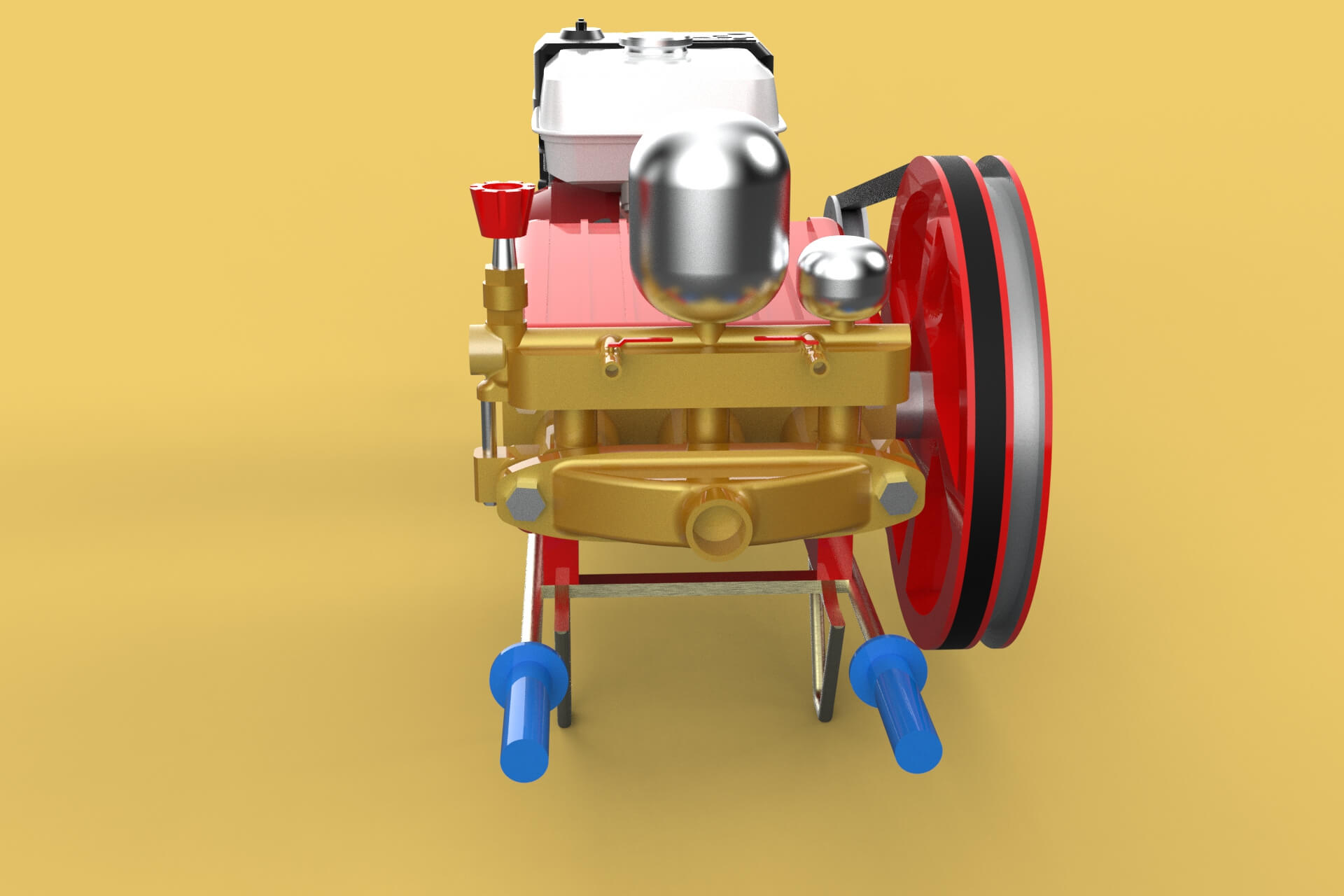 Plunger Pump Gasoline Engine Sprayer Pressure Water Jet Wash - 3D Model ...