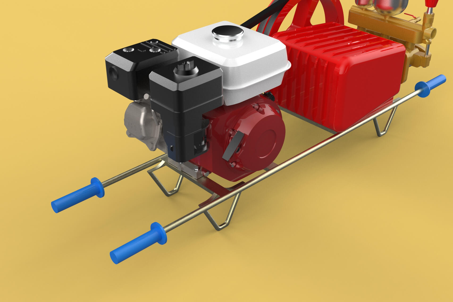 Plunger Pump Gasoline Engine Sprayer Pressure Water Jet Wash - 3D Model ...