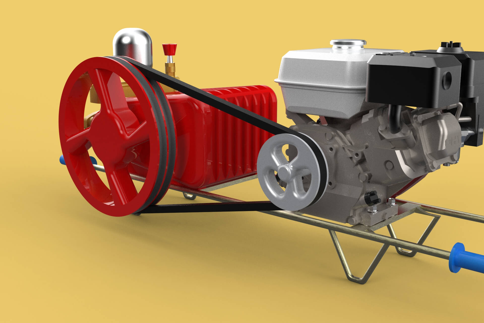 Plunger Pump Gasoline Engine Sprayer Pressure Water Jet Wash - 3D Model ...