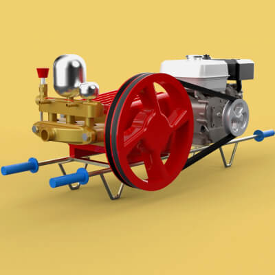 Plunger Pump Gasoline Engine Sprayer Pressure Water Jet Wash - 3D Model ...