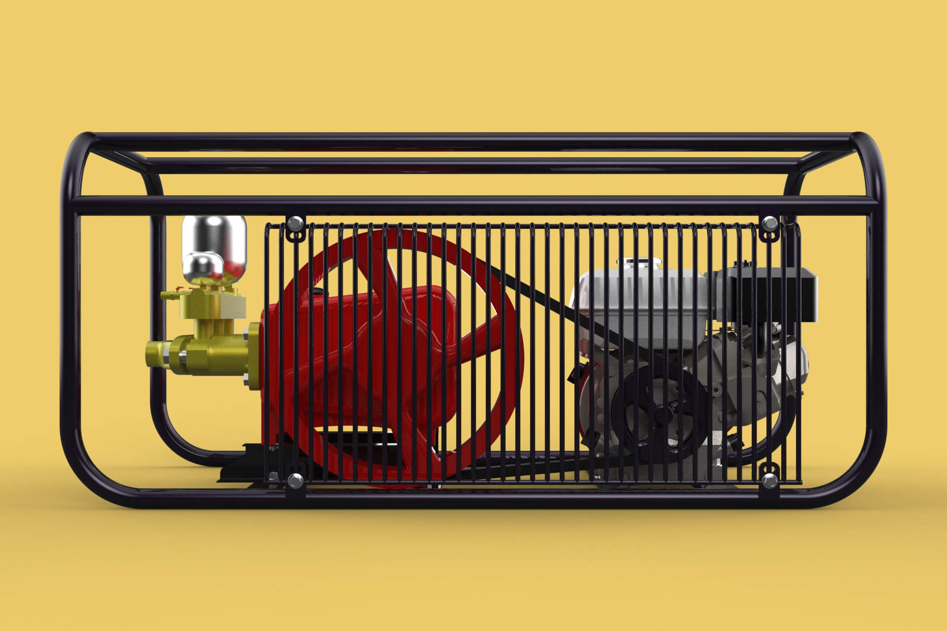 Plunger Pump Petrol Engine Sprayer Pressure Water Car Wash - 3D Model ...