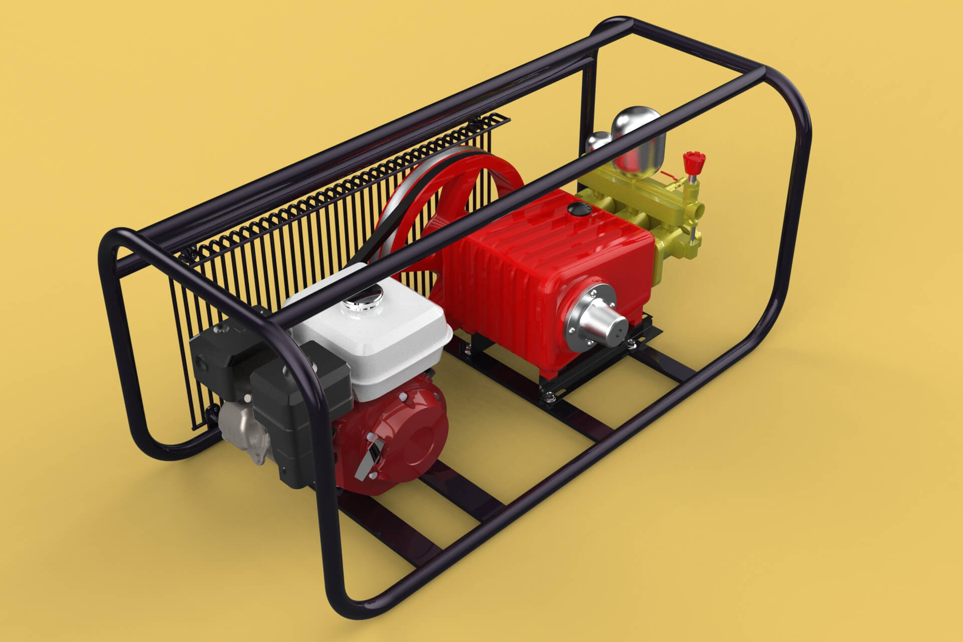 Plunger Pump Petrol Engine Sprayer Pressure Water Car Wash - 3D Model ...