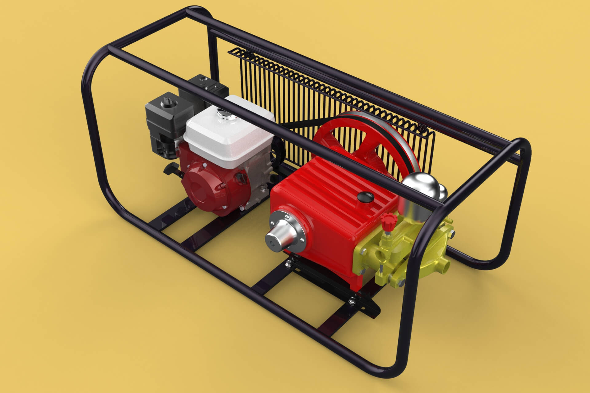 Plunger Pump Petrol Engine Sprayer Pressure Water Car Wash - 3D Model ...