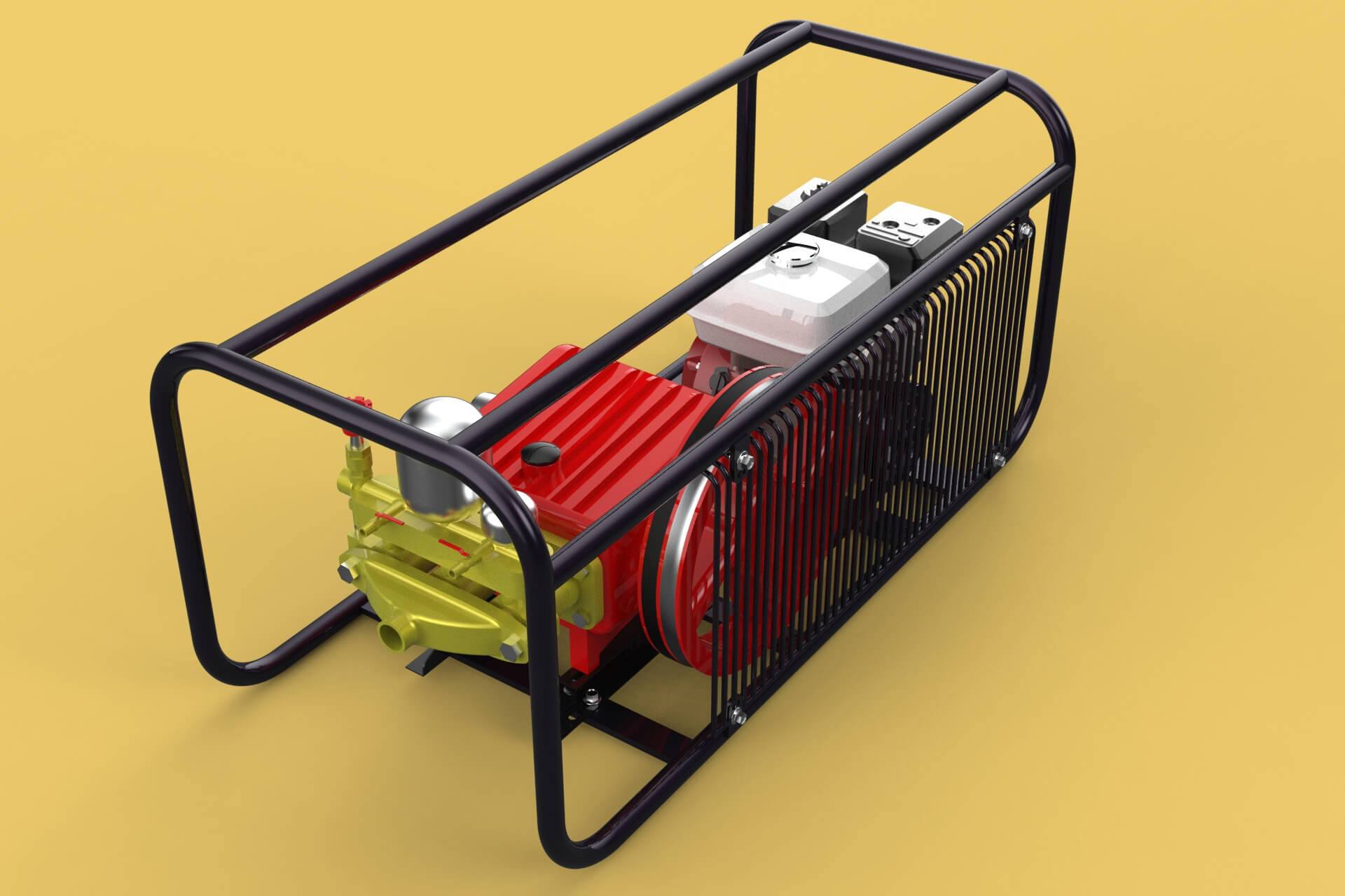 Plunger Pump Petrol Engine Sprayer Pressure Water Car Wash - 3D Model ...