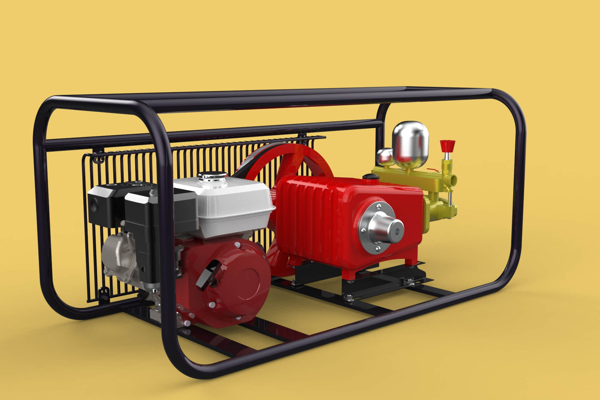 Plunger Pump Petrol Engine Sprayer Pressure Water Car Wash - 3D Model ...