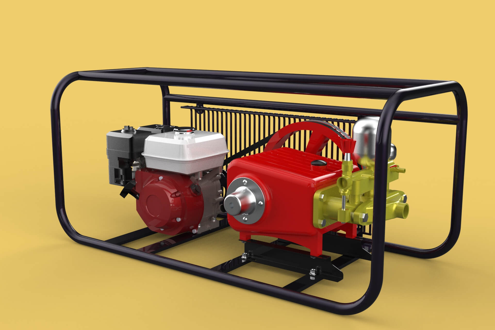 Plunger Pump Petrol Engine Sprayer Pressure Water Car Wash - 3D Model ...