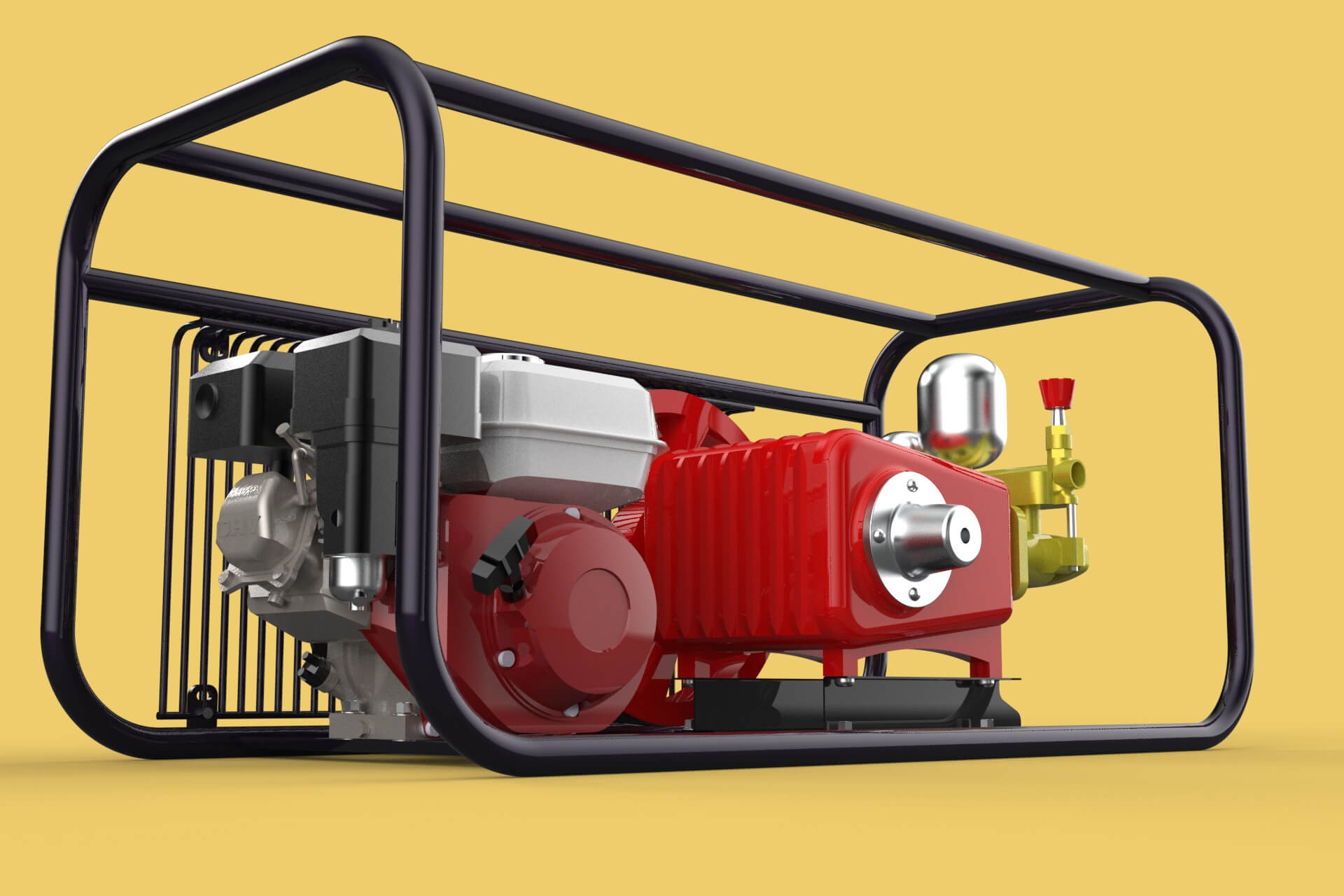 Plunger Pump Petrol Engine Sprayer Pressure Water Car Wash - 3D Model ...
