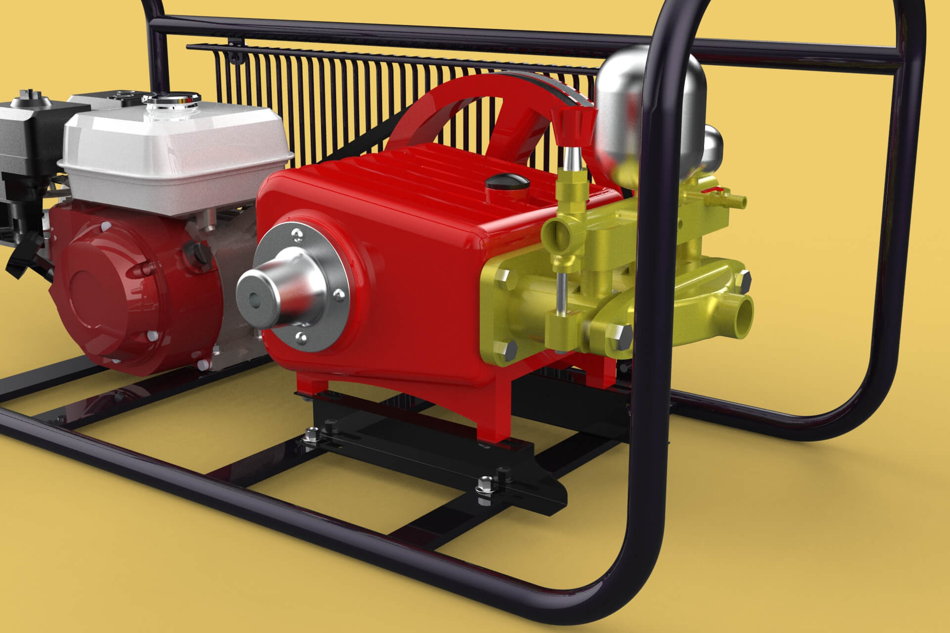 Plunger Pump Petrol Engine Sprayer Pressure Water Car Wash - 3D Model ...