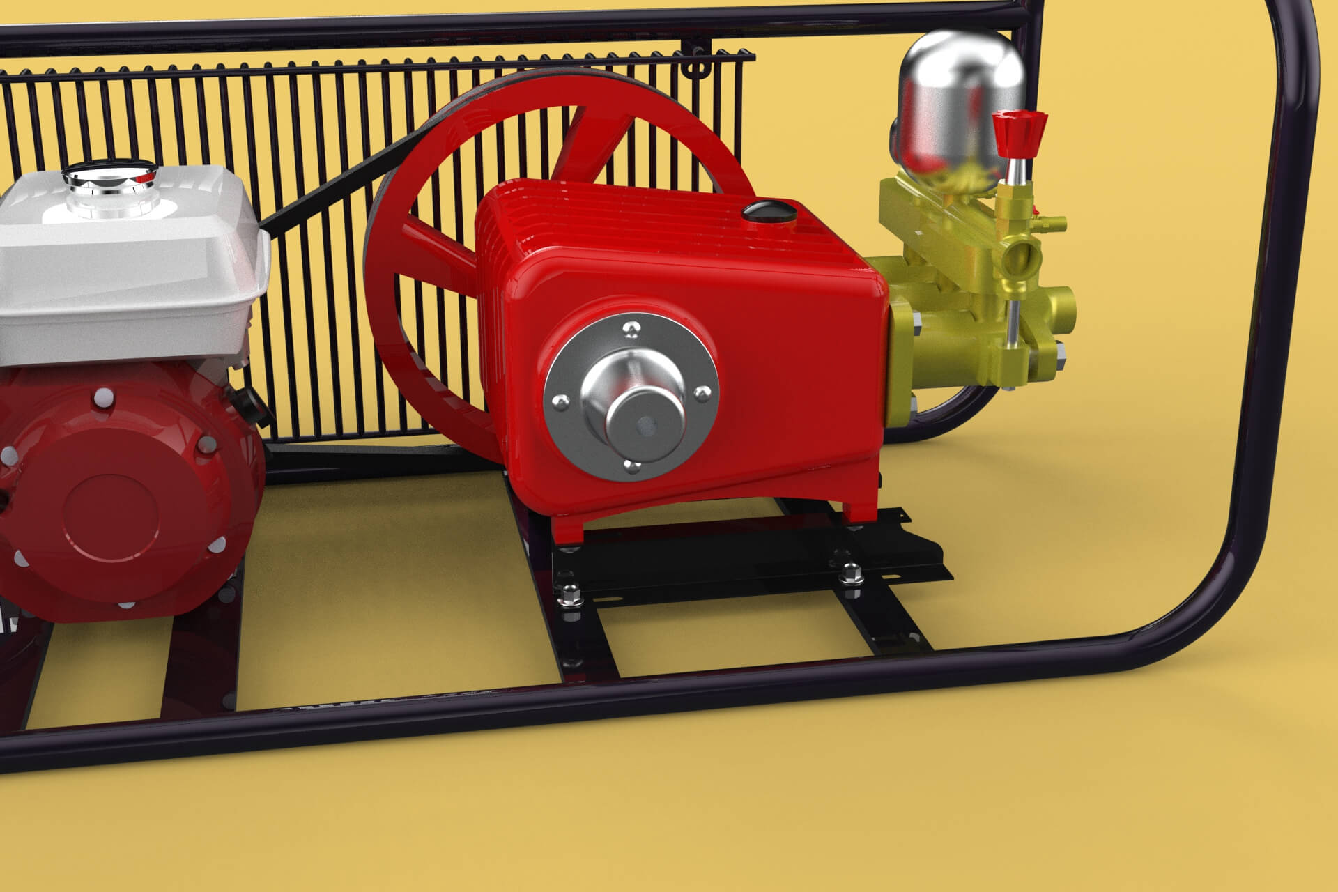 Plunger Pump Petrol Engine Sprayer Pressure Water Car Wash - 3D Model ...