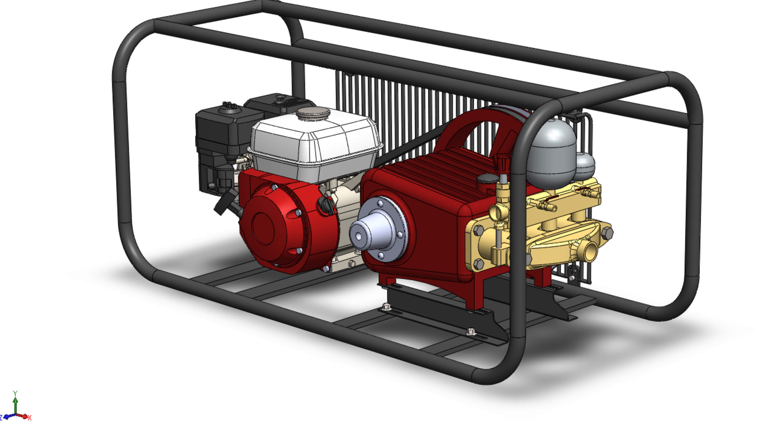 Plunger Pump Petrol Engine Sprayer Pressure Water Car Wash - 3D Model ...