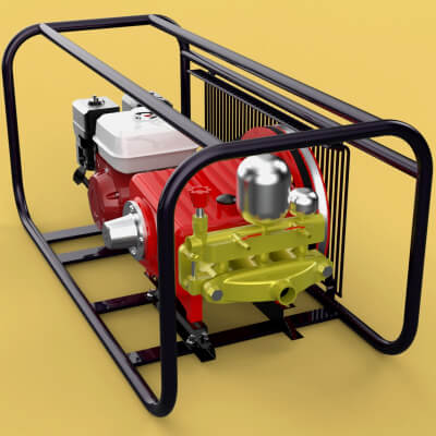 Plunger Pump Petrol Engine Sprayer Pressure Water Car Wash - 3D Model ...