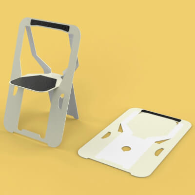 Plywood Foldable Flat Chair Secret Folding Seat Fold Stool - 3D Model ...