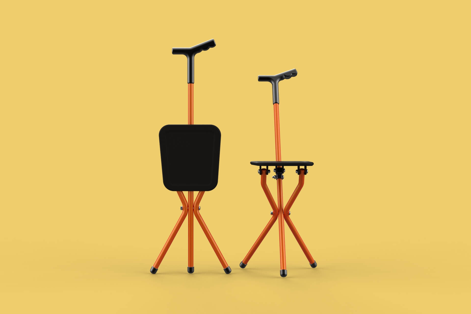 Pole Stick Cane Chair Walking Seat Stool Crutch Folding Flip - 3D Model ...