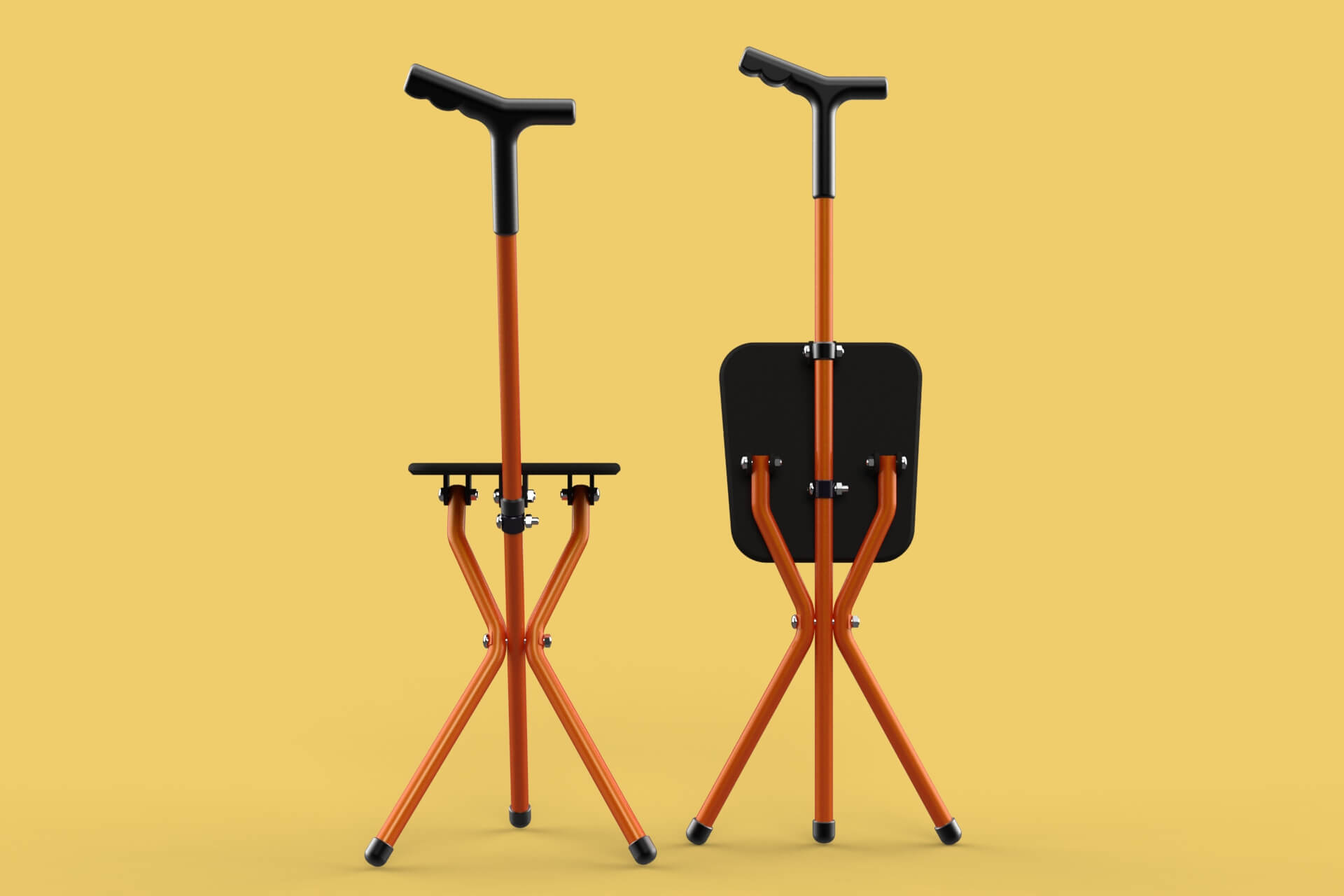 Pole Stick Cane Chair Walking Seat Stool Crutch Folding Flip - 3D Model ...