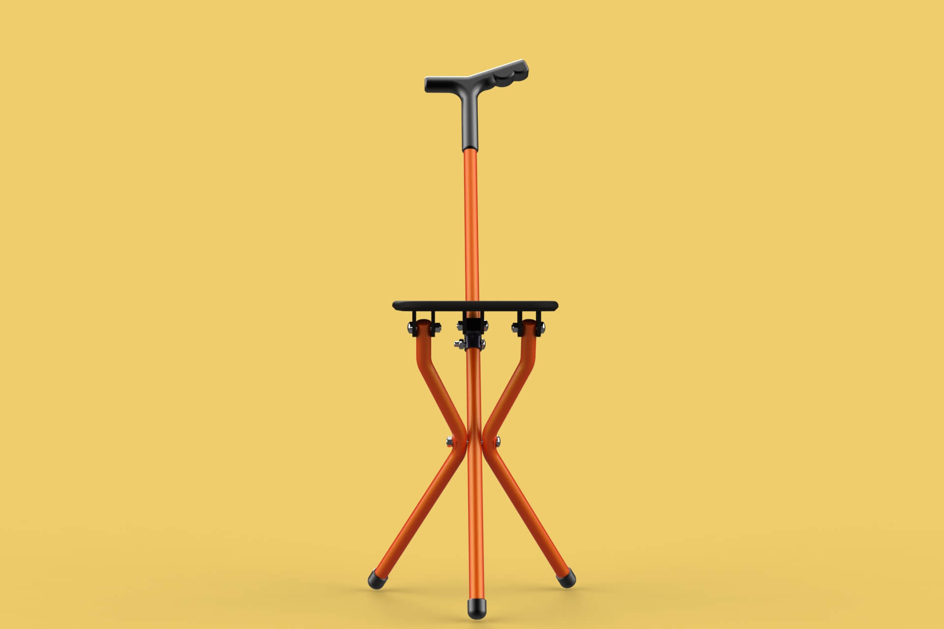 Pole Stick Cane Chair Walking Seat Stool Crutch Folding Flip - 3D Model ...
