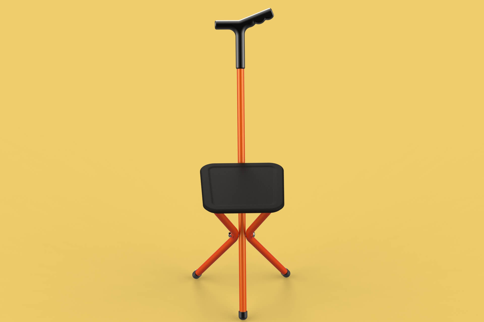 Pole Stick Cane Chair Walking Seat Stool Crutch Folding Flip - 3D Model ...