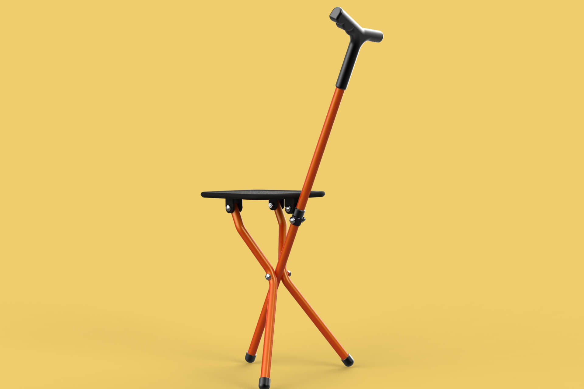 Pole Stick Cane Chair Walking Seat Stool Crutch Folding Flip - 3D Model ...