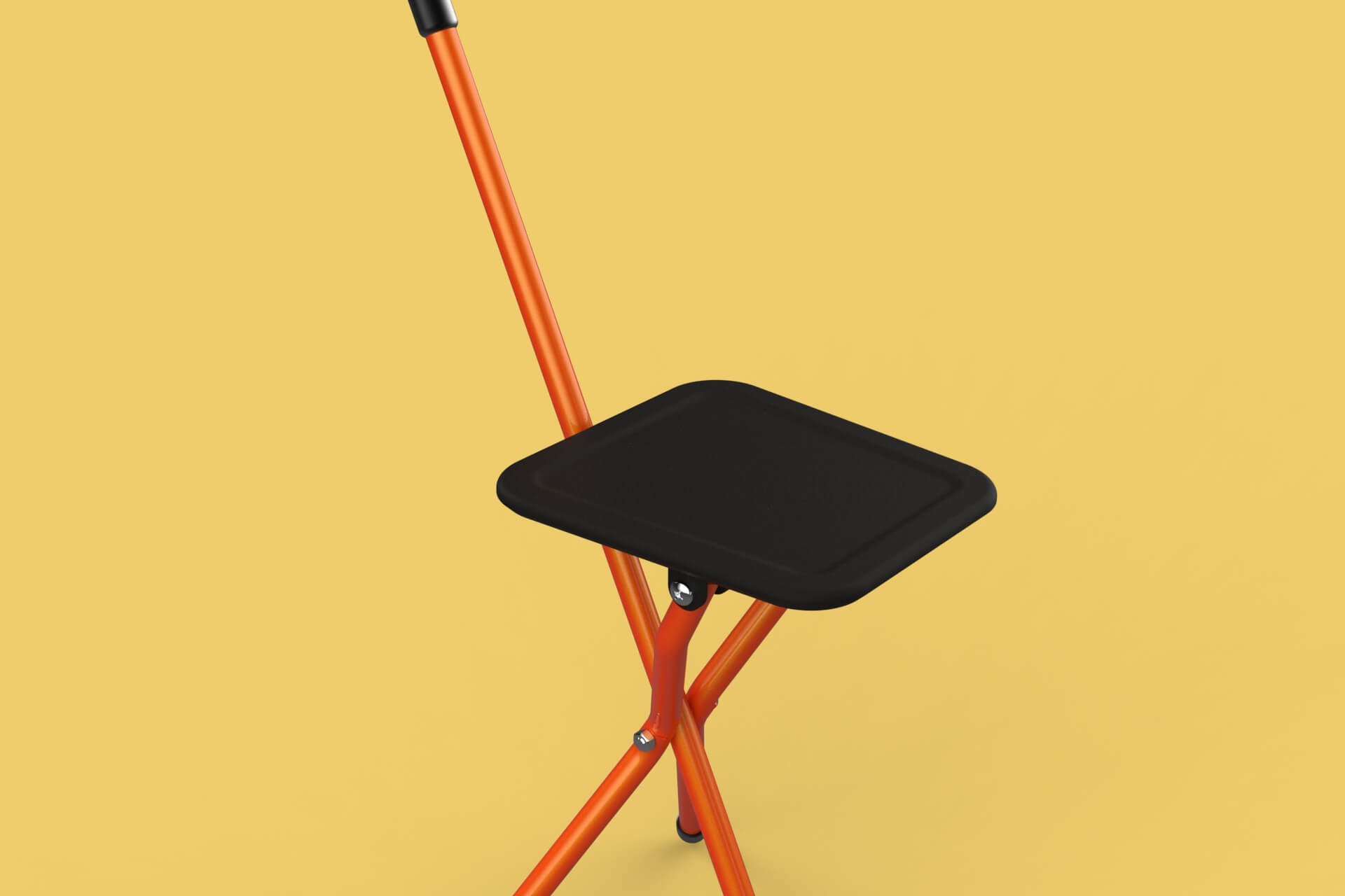 Pole Stick Cane Chair Walking Seat Stool Crutch Folding Flip - 3D Model ...