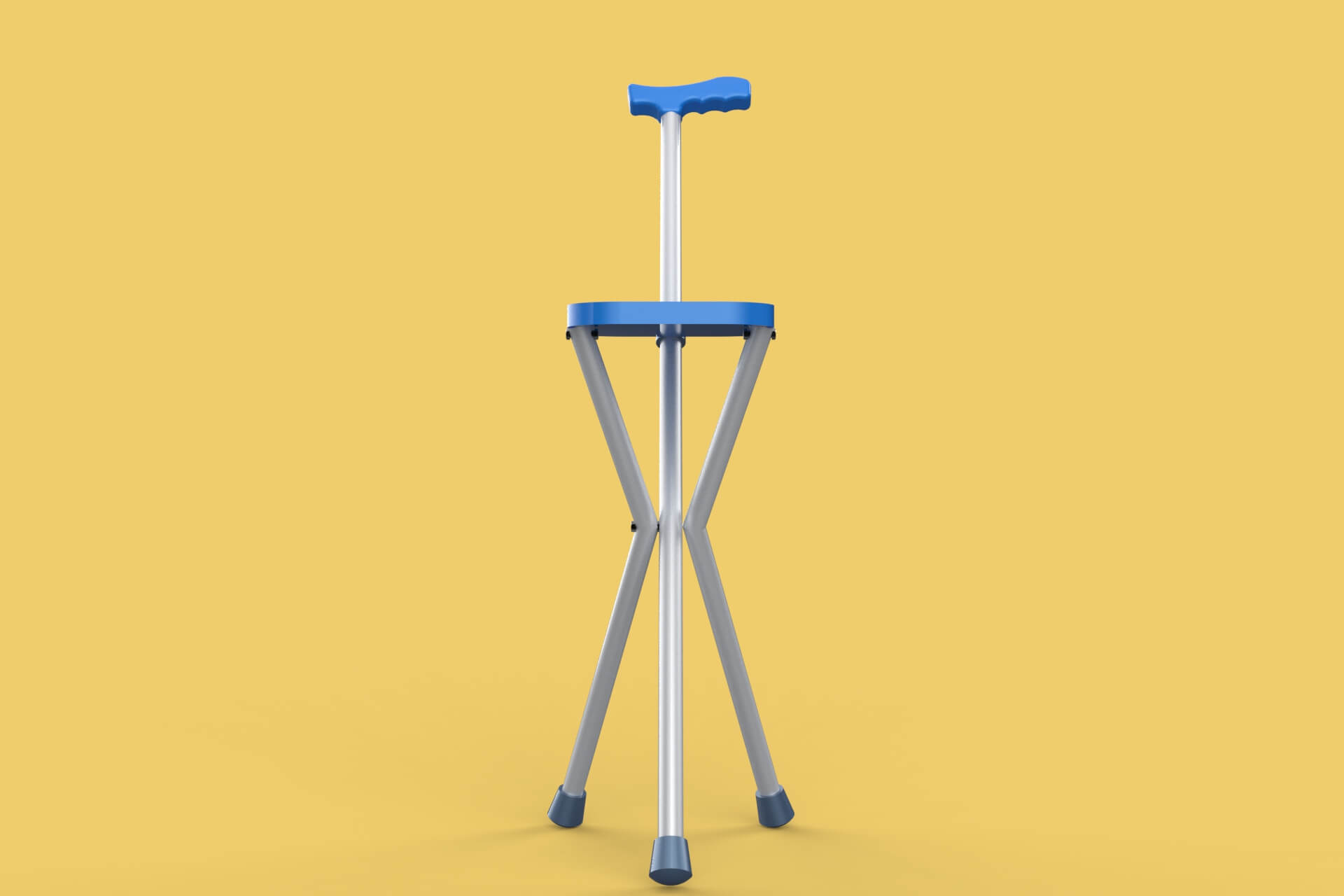 Portable Cane Stick Chair Walker Seat Stool Pole Crutch Fold - 3D Model ...