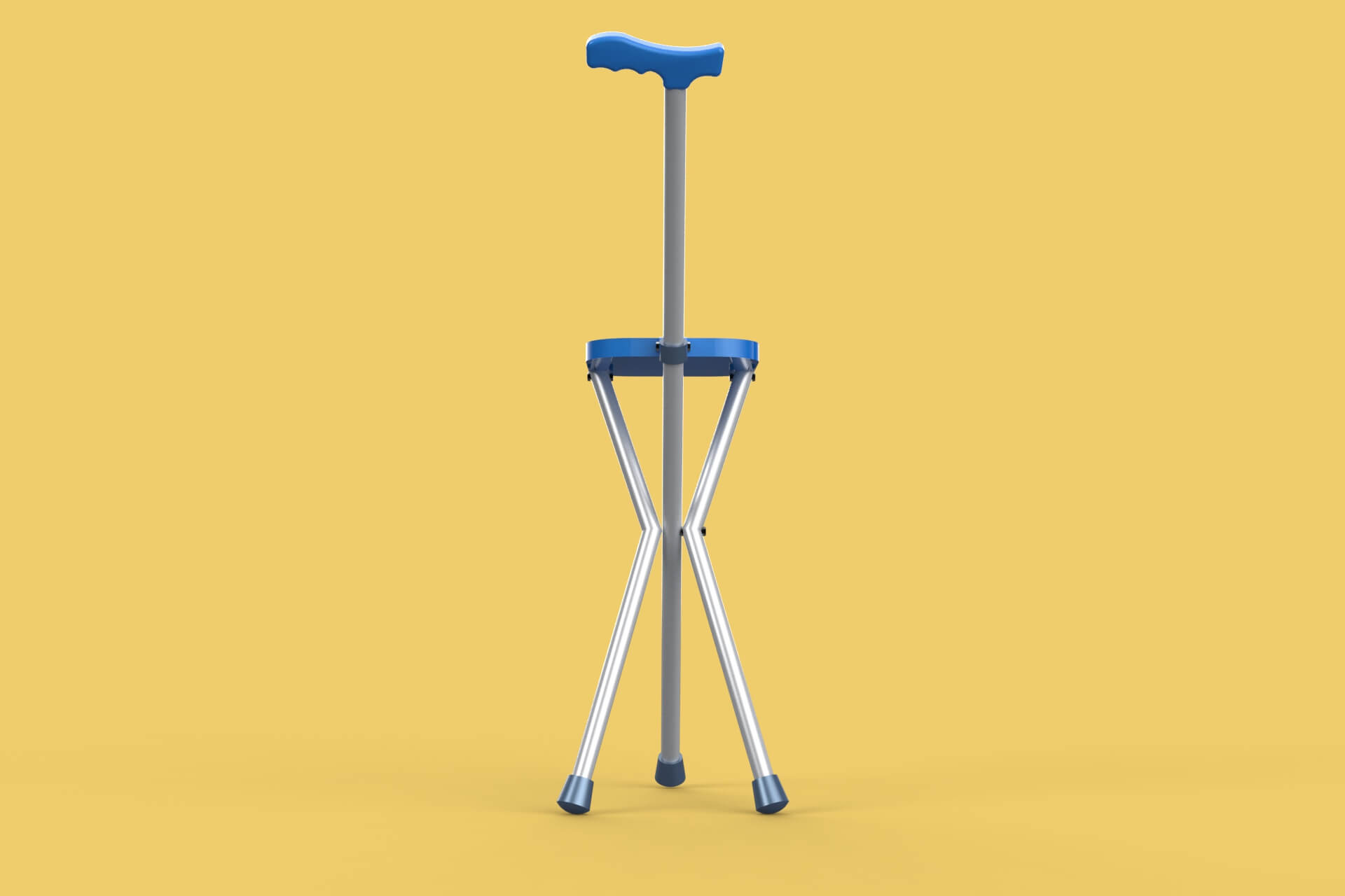 Portable Cane Stick Chair Walker Seat Stool Pole Crutch Fold - 3D Model ...